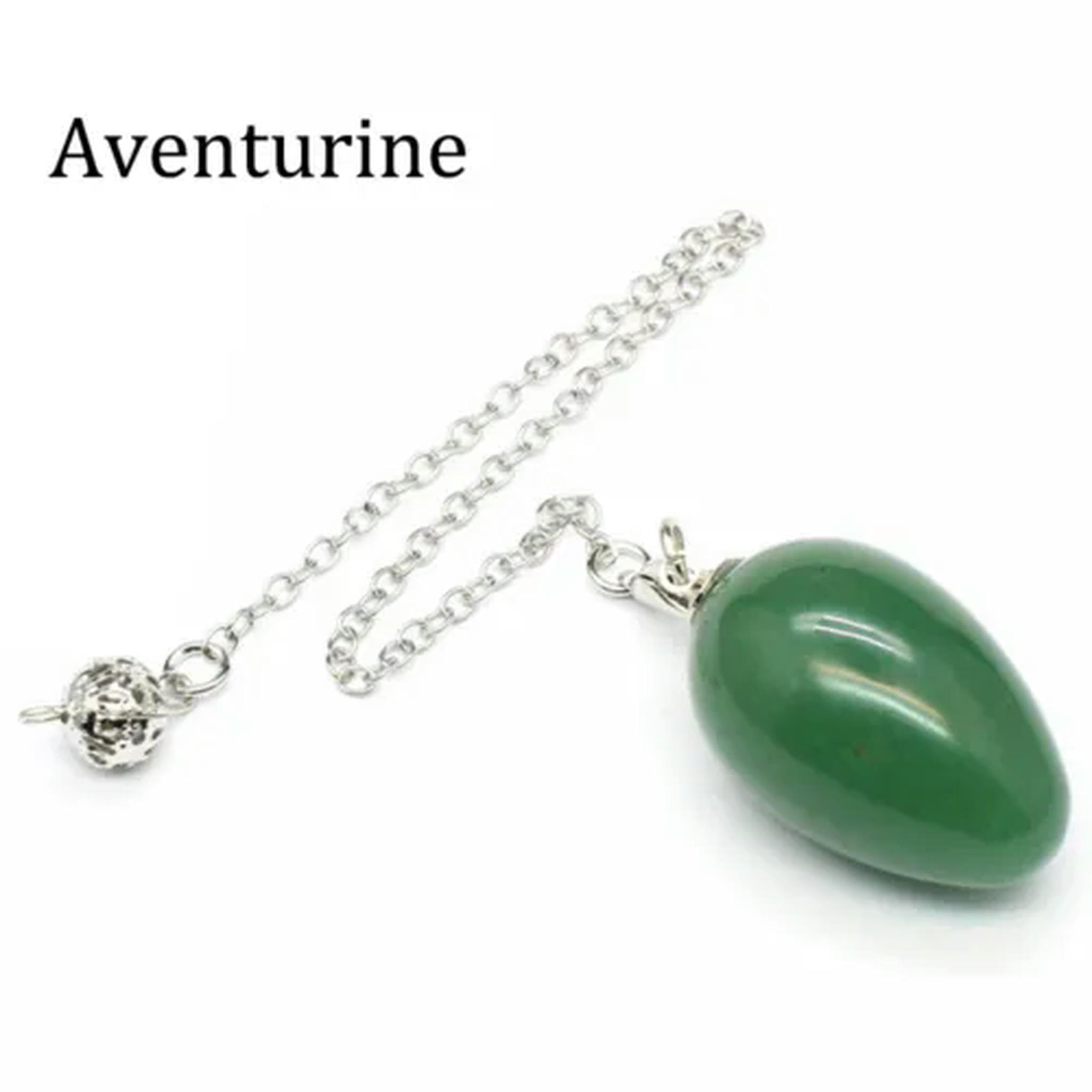 RSAMD Oval Egg Natural Crystal Chakra Pendulum Stone Chain Dowsing Yoga ...