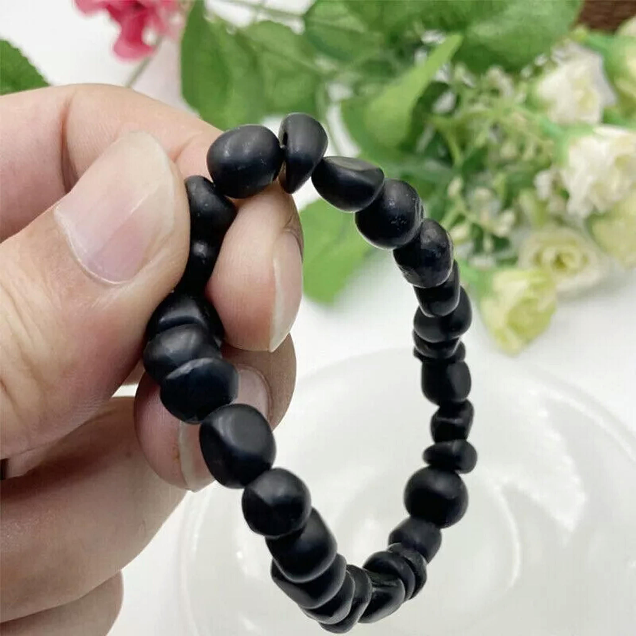 RSAMD Shungite Bracelet Elite Shungite Bead Bracelet Stretchy Radiation ...