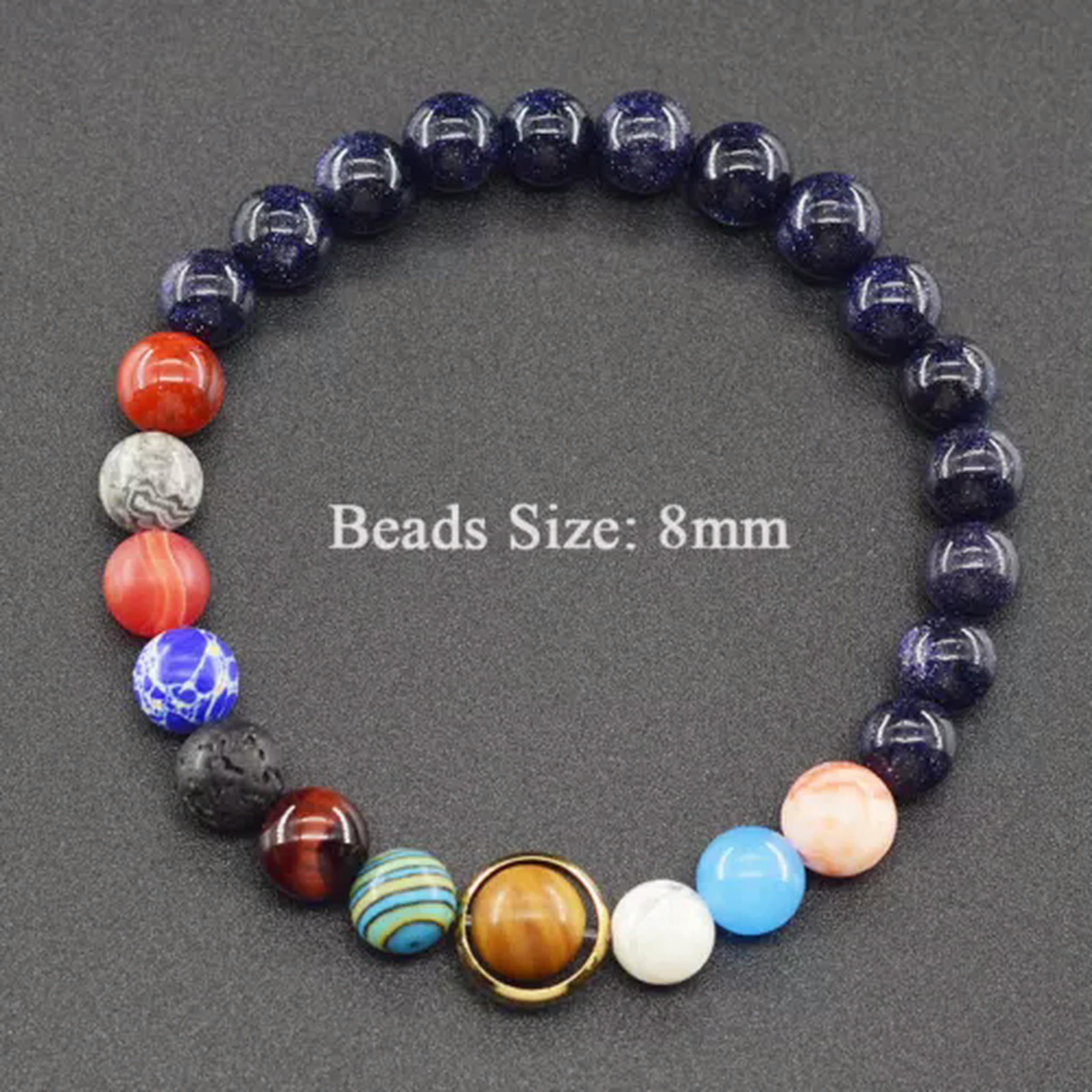 RSAMD Universe Eight Planets Natural Stone Bead Bracelet For Earth ...
