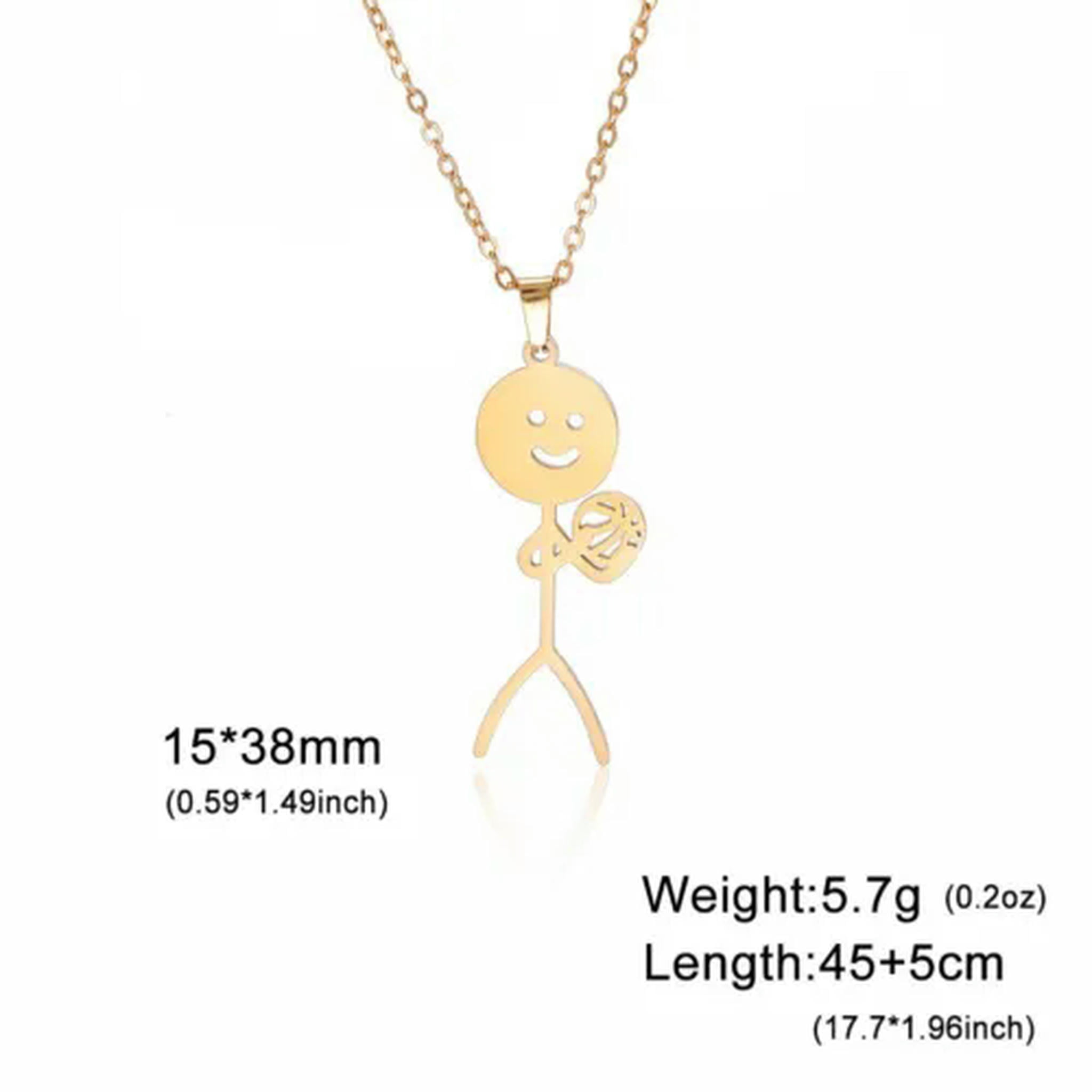 RSAMD Volleyball Stickman Necklace for Women Men Fashion Stainless ...