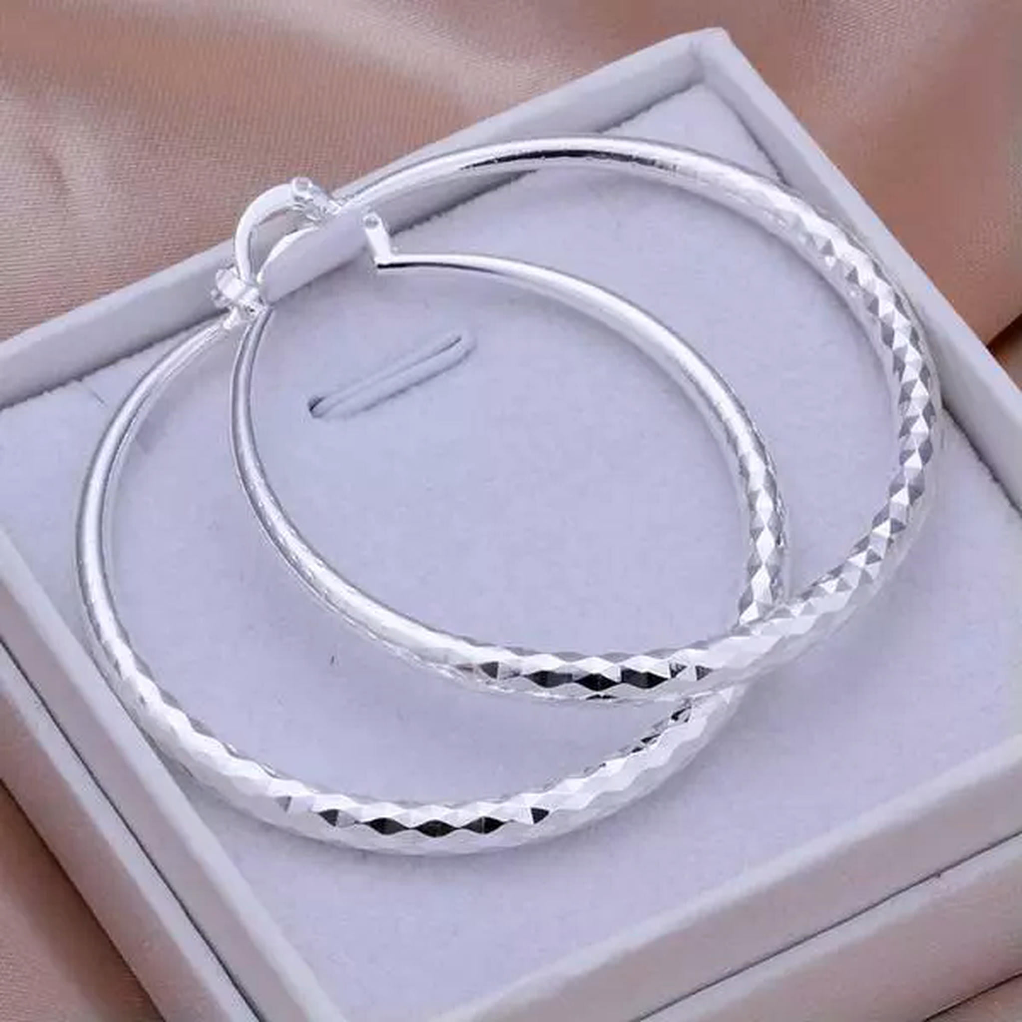 RSAMD beautiful Fashion 925 Silver Cute women 5cm Circle Earring nice ...