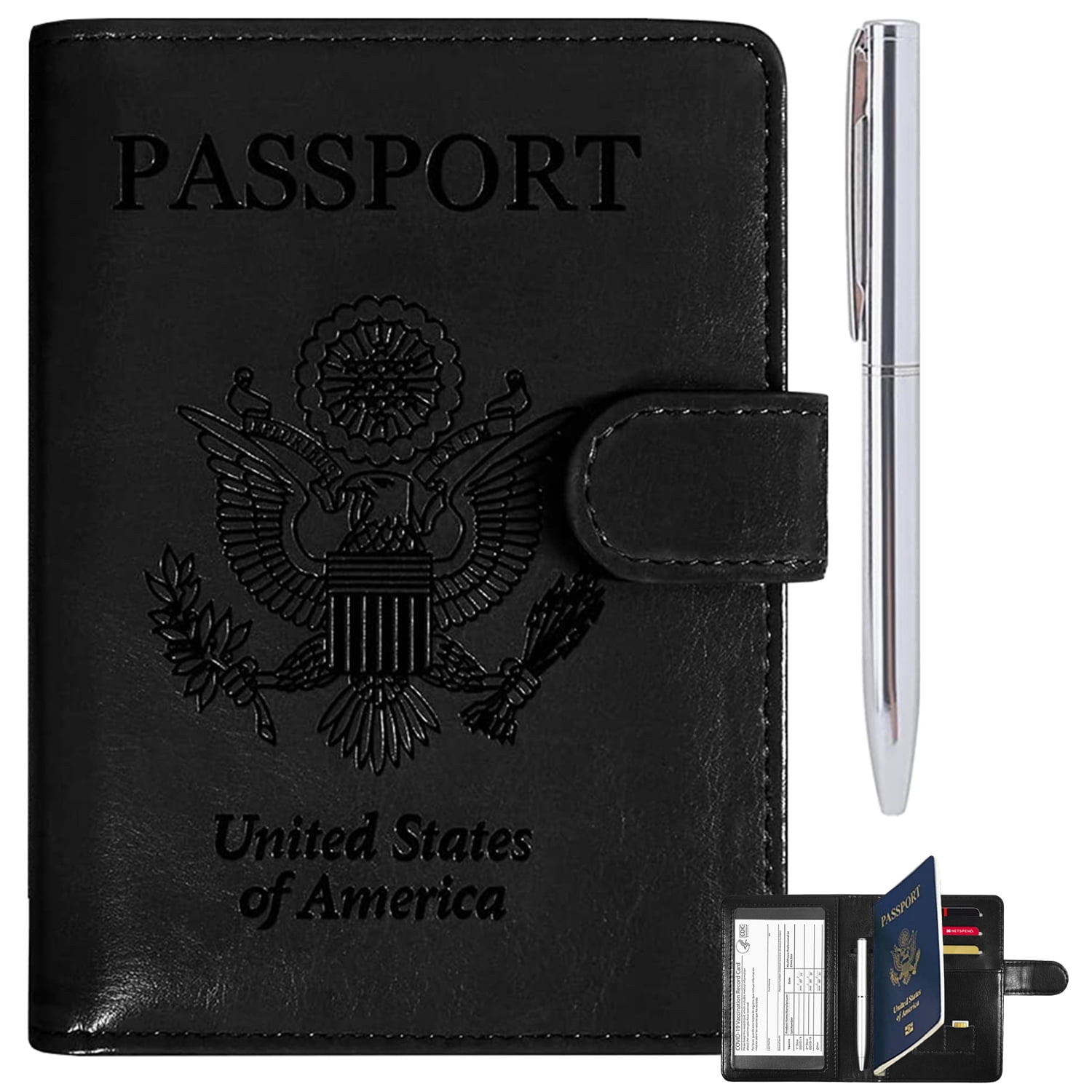 RSAquar Passport Holder for Women and Men, Premium PU Leather Travel ...