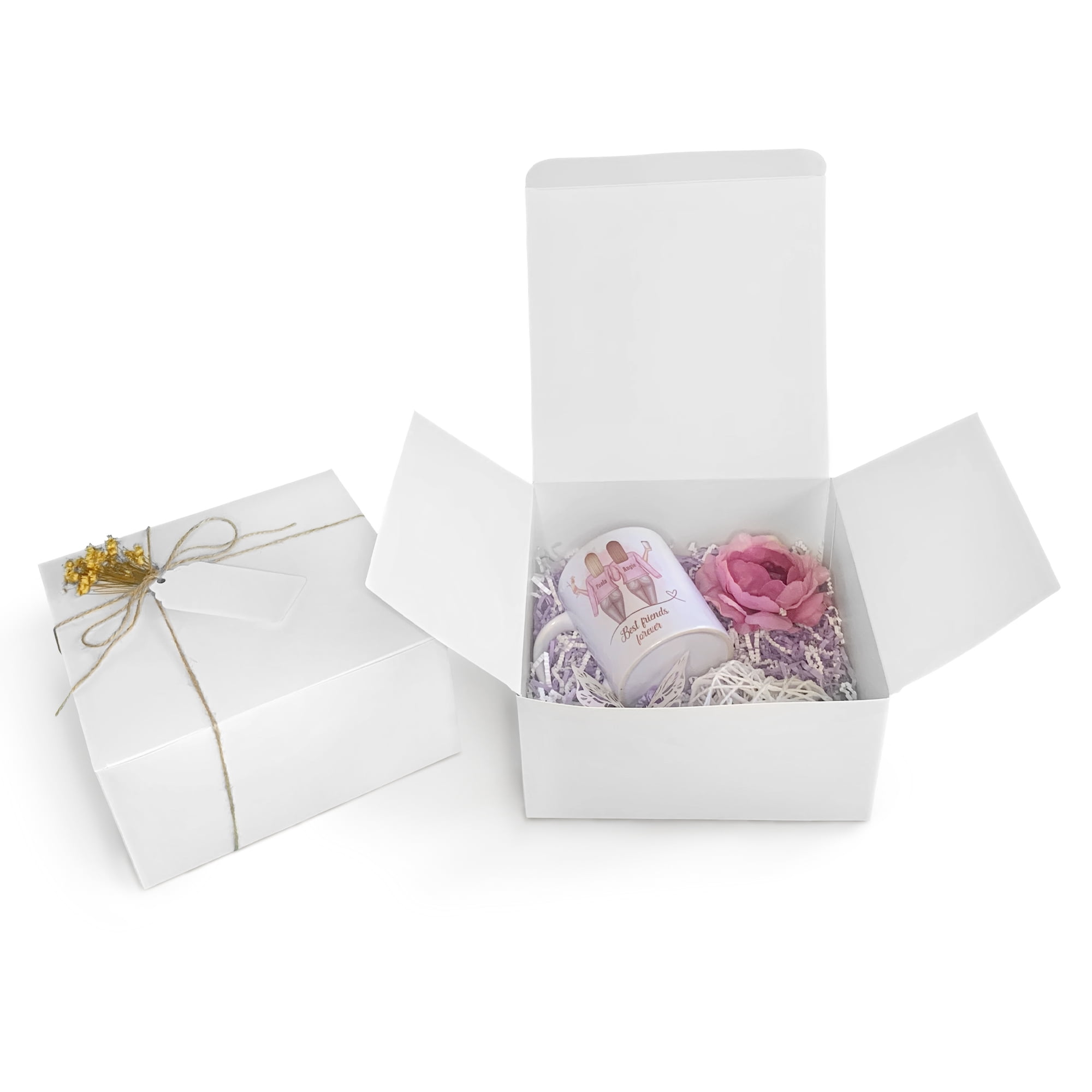 RSBPER Set. White Gift Boxes 40 pcs, (pack of 10) 8x8x4 inches, for ...