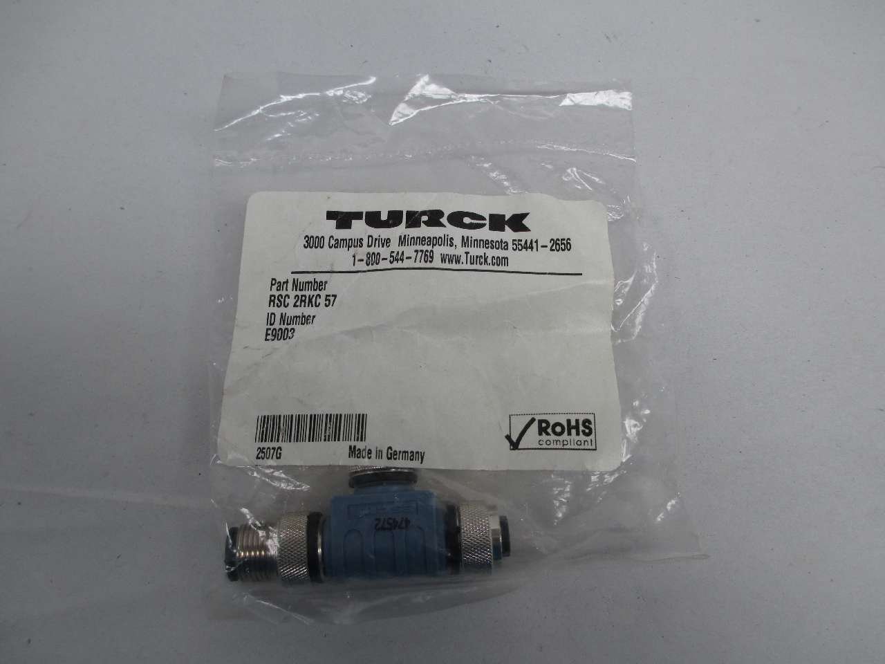 RSC 2RKC 57 CONNECTOR; TEE; 2 FEMALE CONNECTORS; 1 MALE; MINIFAST ...