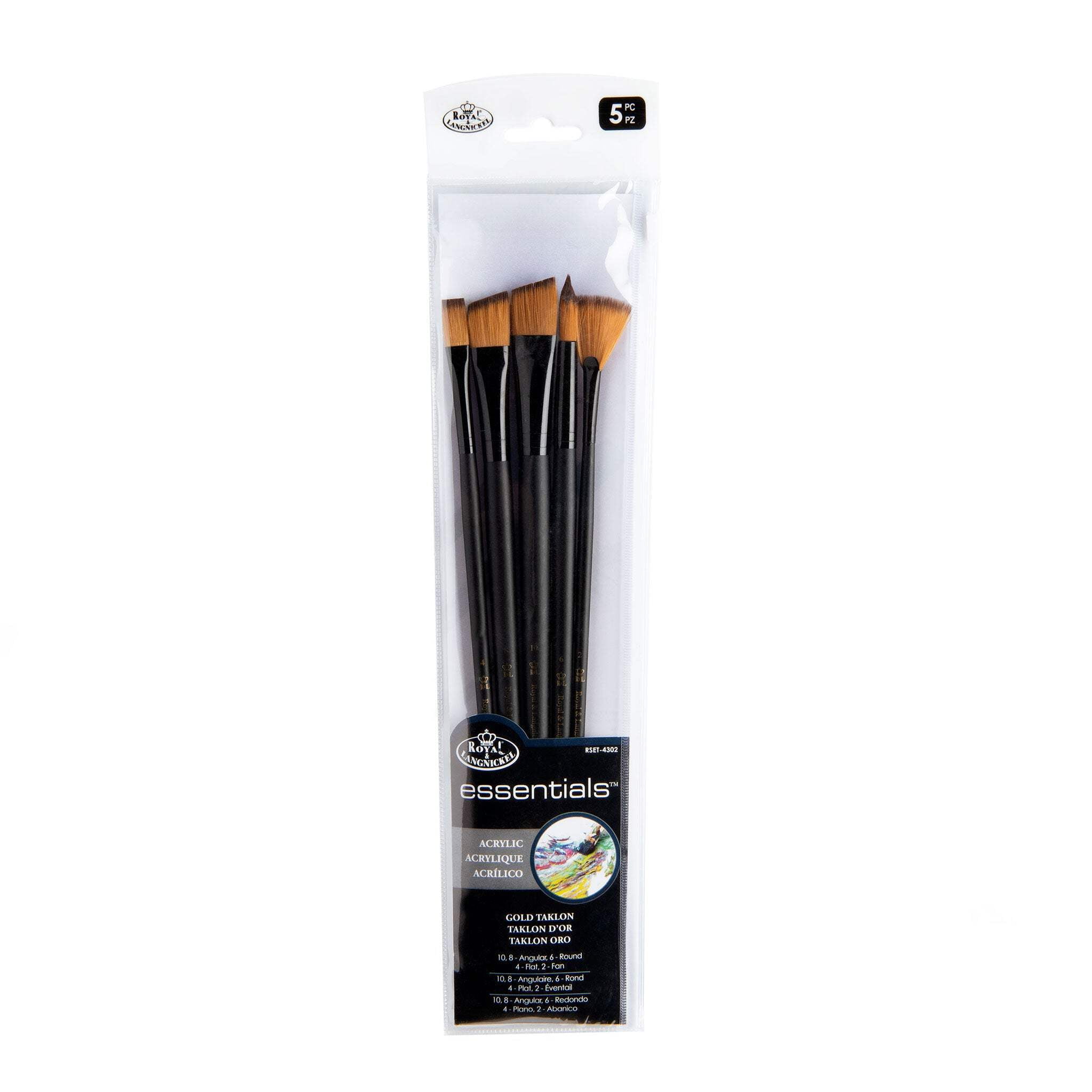 RSET-4302 | Essentials™ 5pc Gold Taklon Variety Brush Set 4302 ...