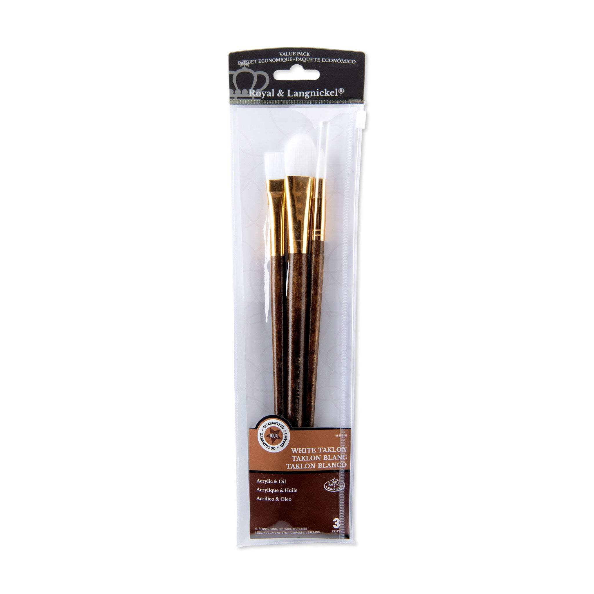 RSET-9168 | 3pc White Taklon Long Handle Variety Brush Set - Walmart.com