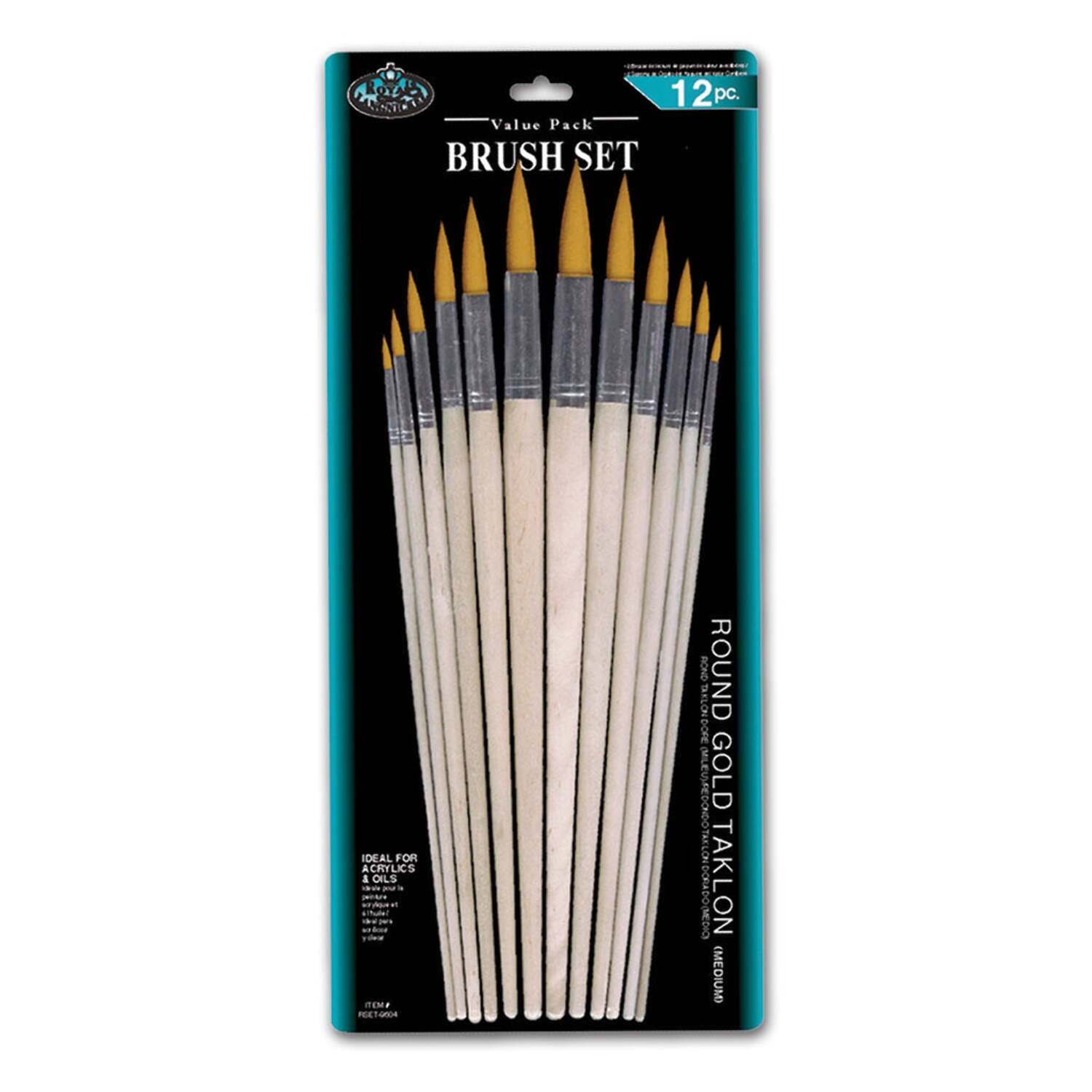 RSET-9604 | 12pc Gold Taklon Round Brush Set - Walmart.com
