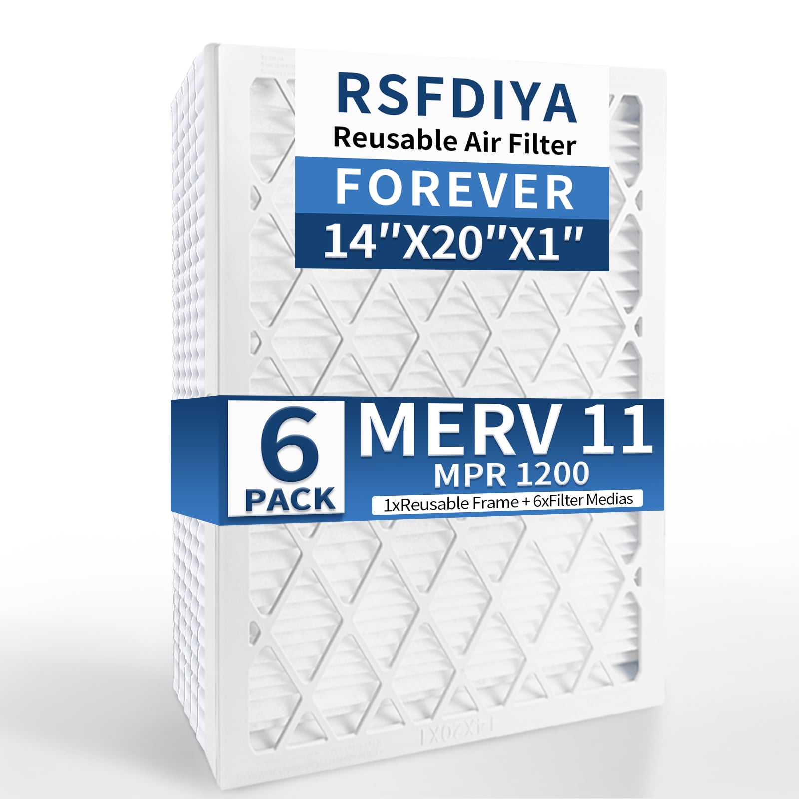 RSFDIYA Air Filter 14x20x1, 6-Pack MERV11 MPR 1200 HVAC AC Furnace ...