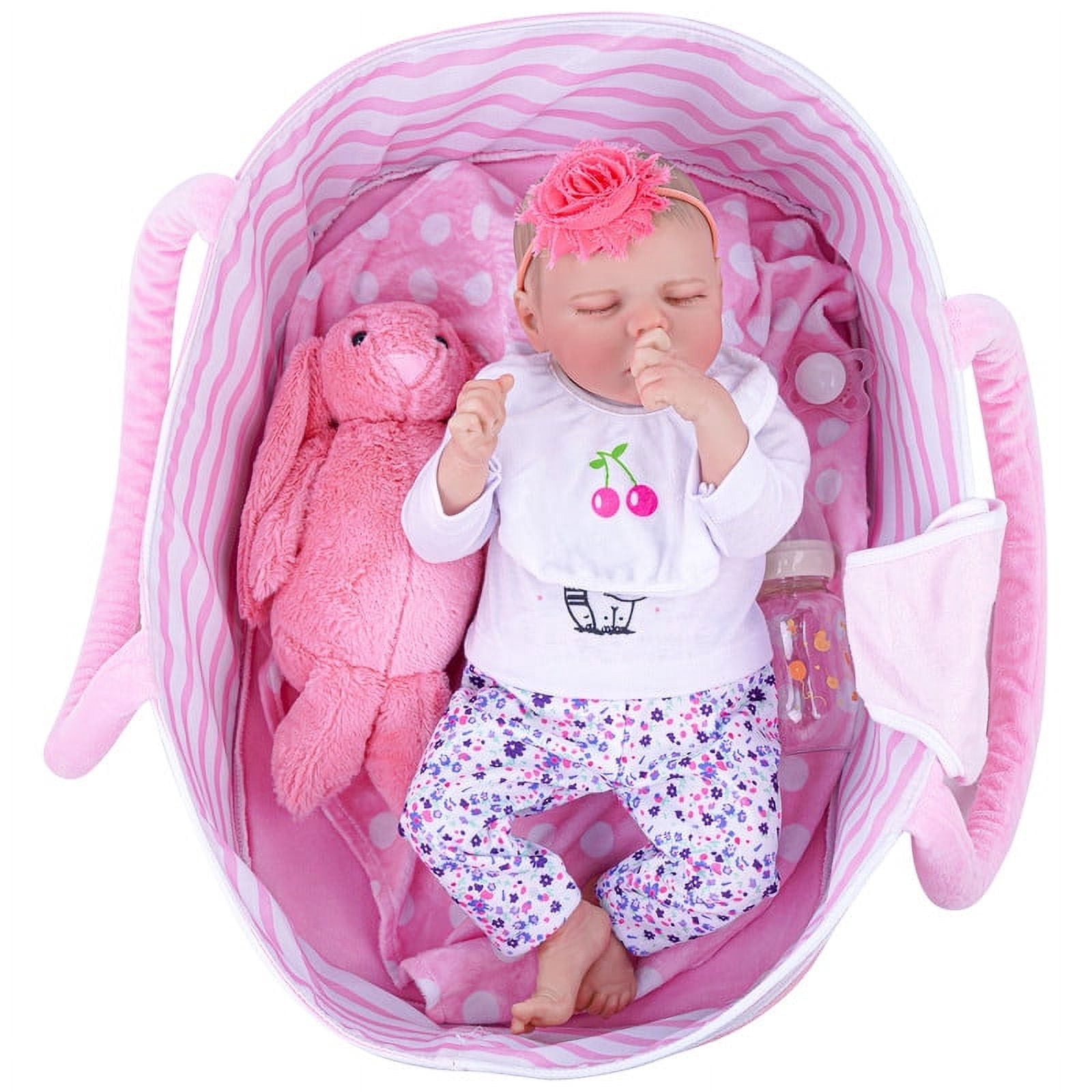RSG 17 Inch Realistic Reborn Baby Dolls with Bassinet and Baby Dolls ...