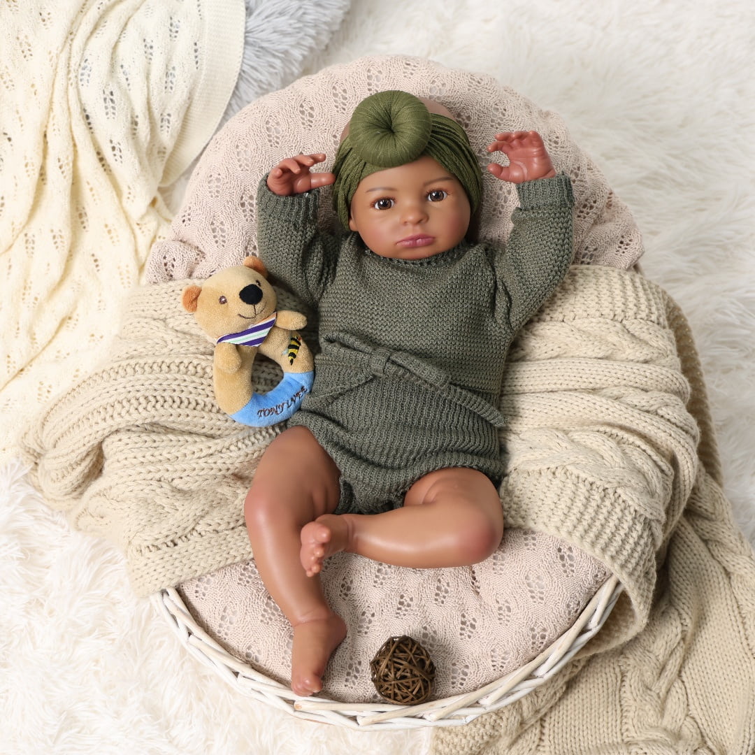 RSG 20 Inch Reborn Baby Dolls Newborn Black Girl Realistic Reborn Baby ...