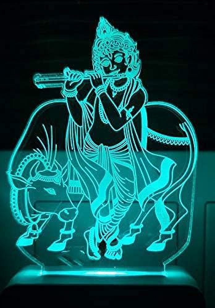 RSGM Lord Krishna Color Changing 3D Illusion LED Acrylic Night Lamp ...