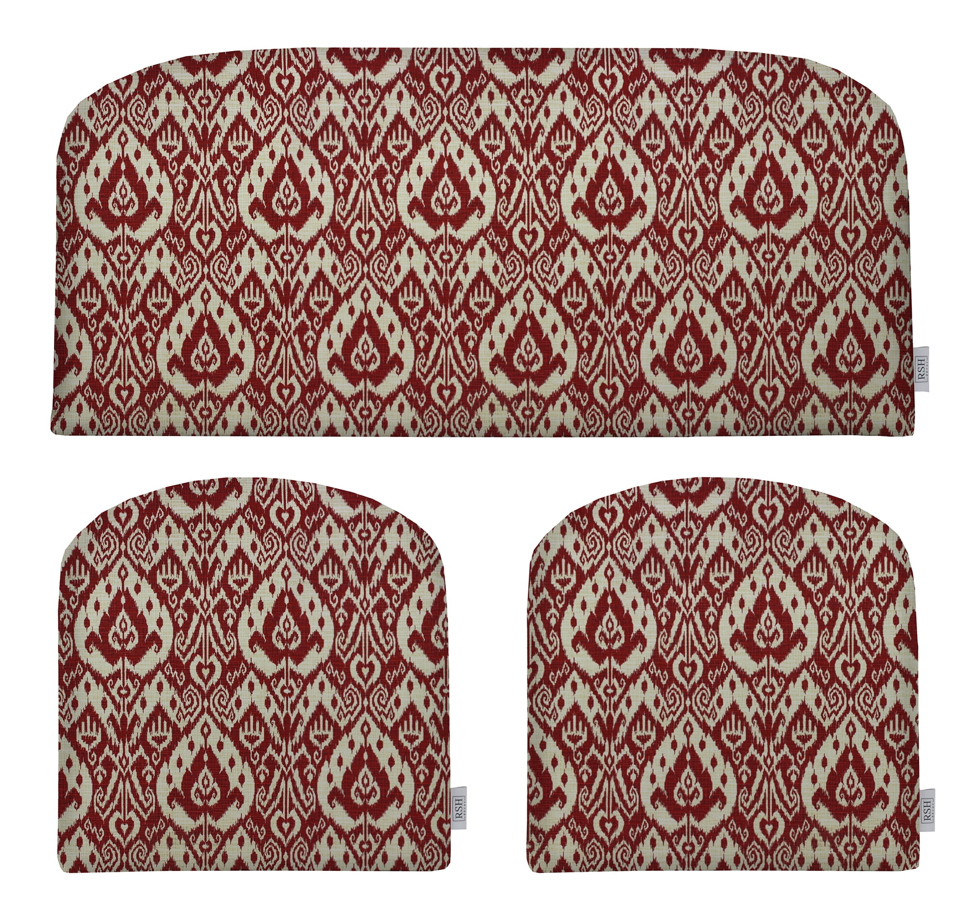 RSH Décor Indoor Outdoor 3 Piece Foam Wicker Cushion Set, Standard ...