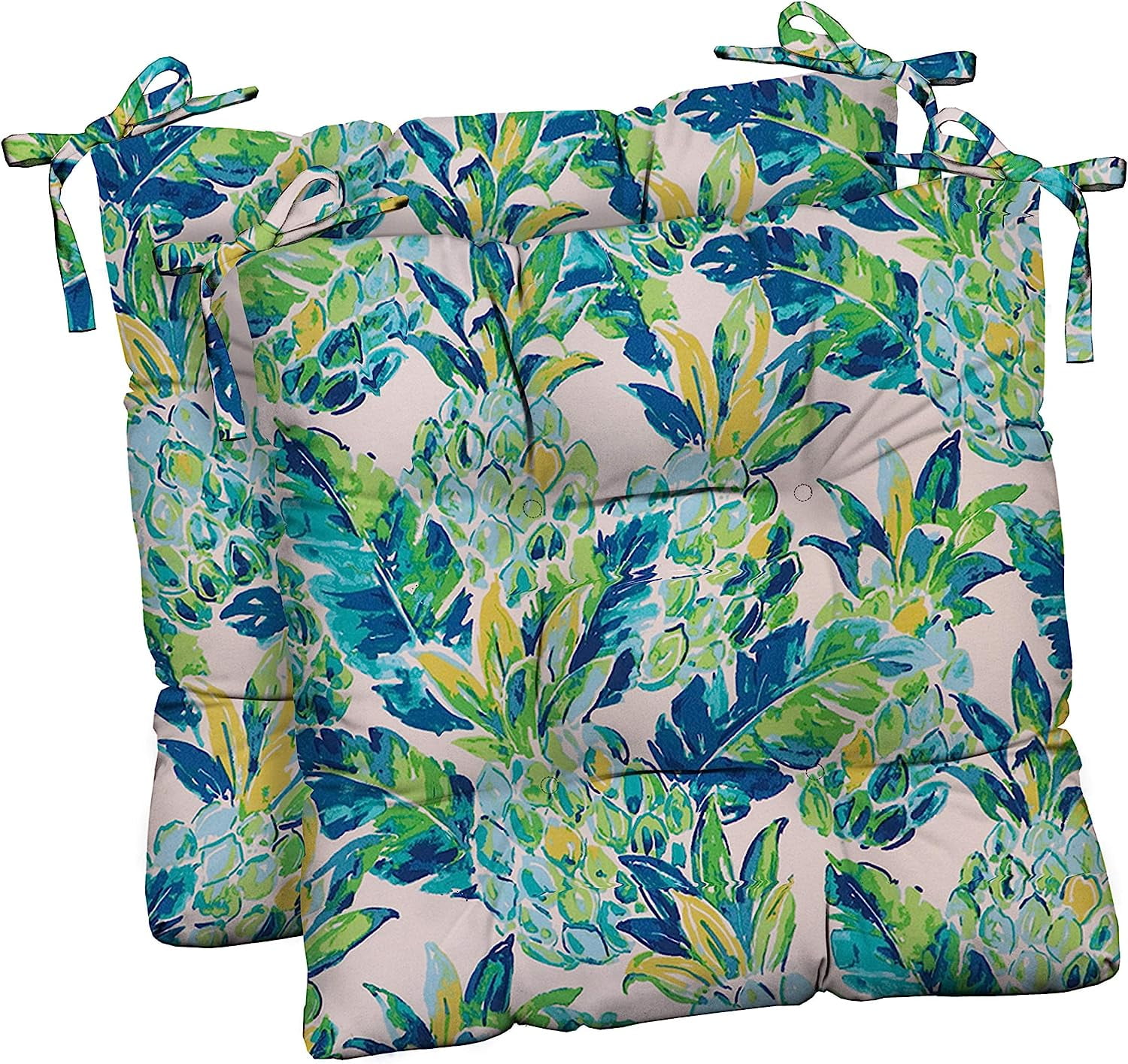 RSH Décor Indoor Outdoor Set Of 2 Tufted Dining Chair Seat Cushions, 17" X 17" X 2", Choose ...