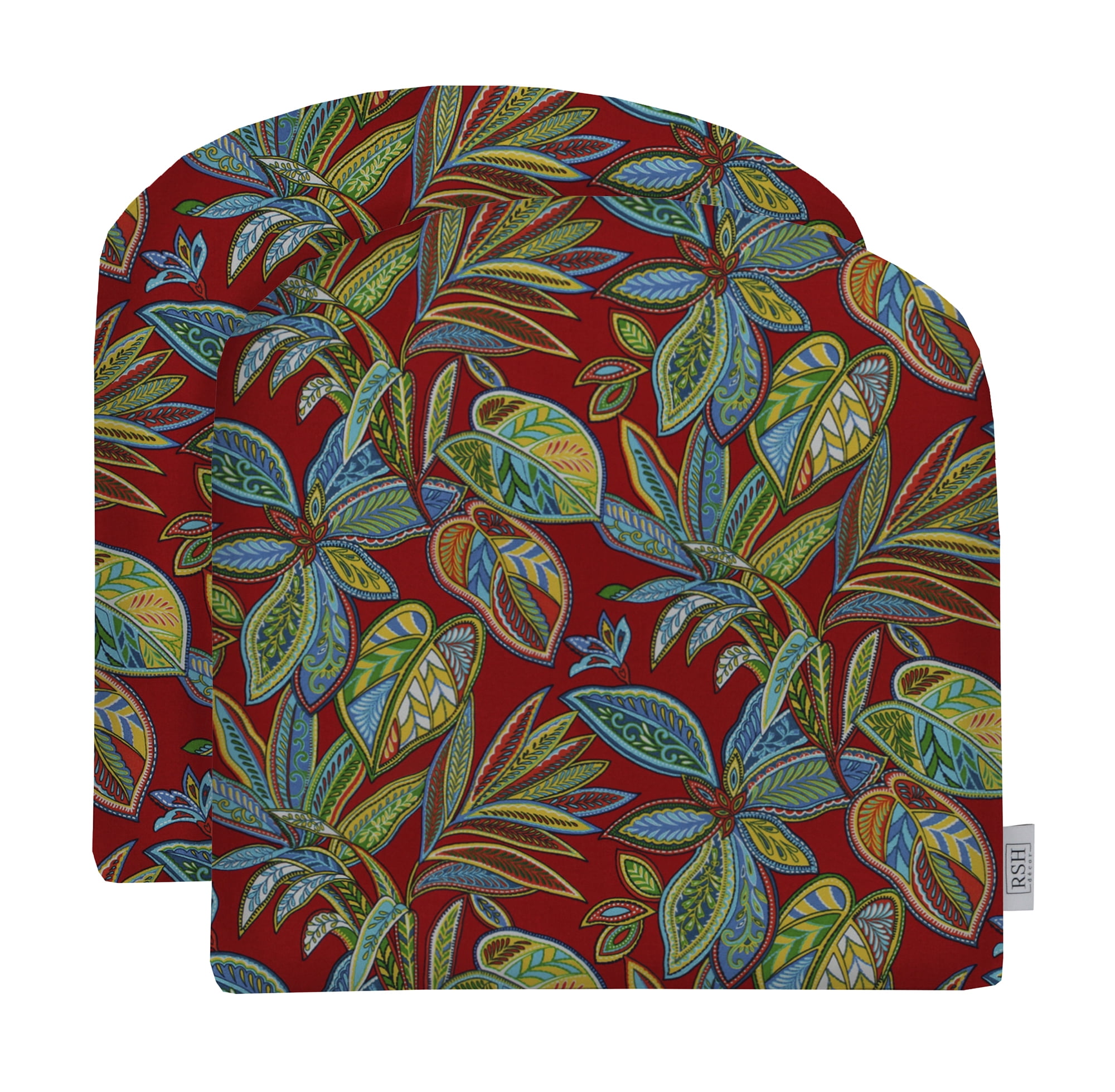 RSH Décor Indoor Outdoor Set of 2 U-Shape Wicker Foam Seat Cushions ...