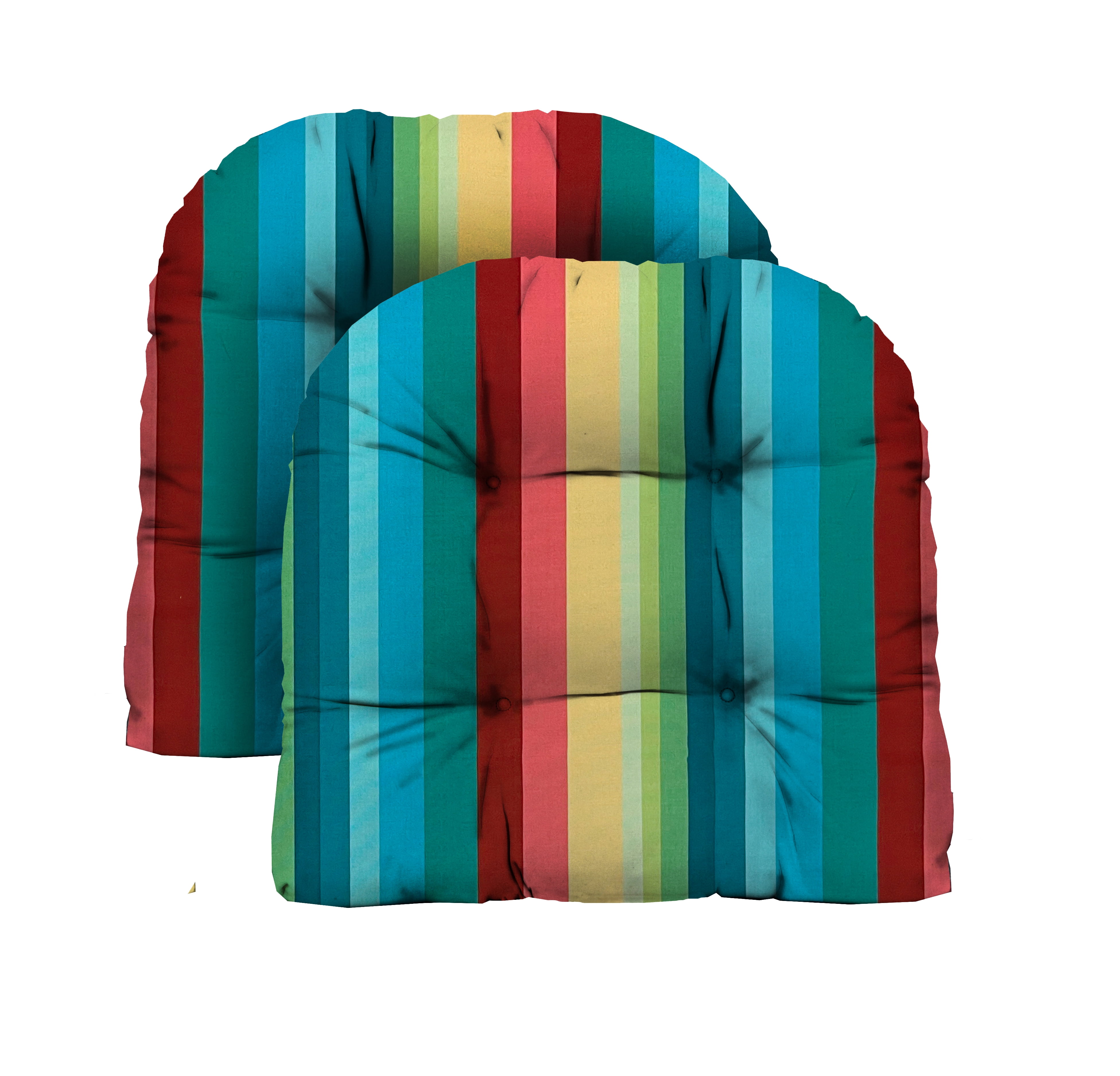 RSH Décor Indoor Outdoor Set of 2 U-Shape Wicker Tufted Seat Cushions ...