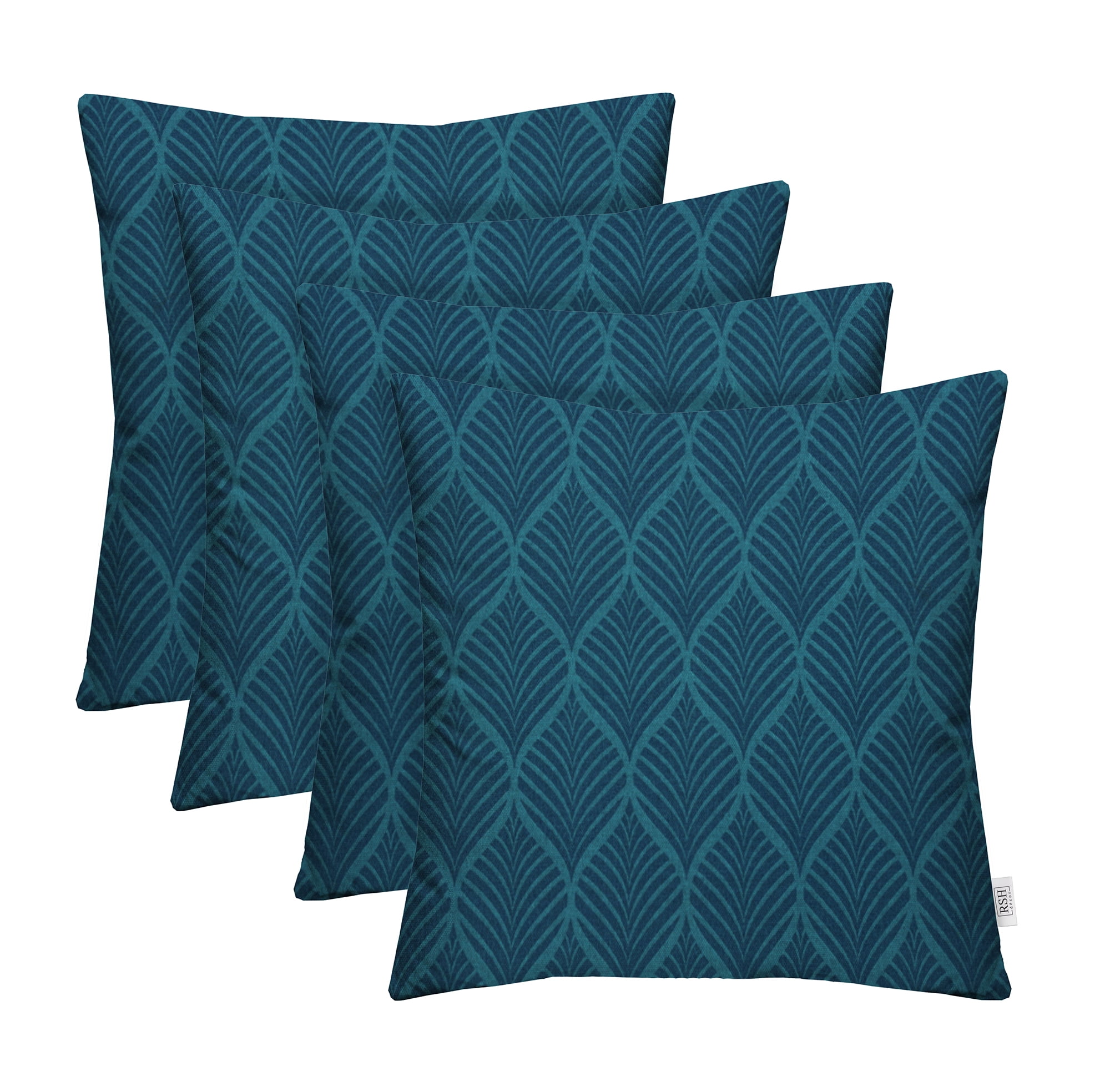 RSH Décor Indoor Outdoor Set of 4 Pillows, 24" x 24", Fenbrook Blue ...