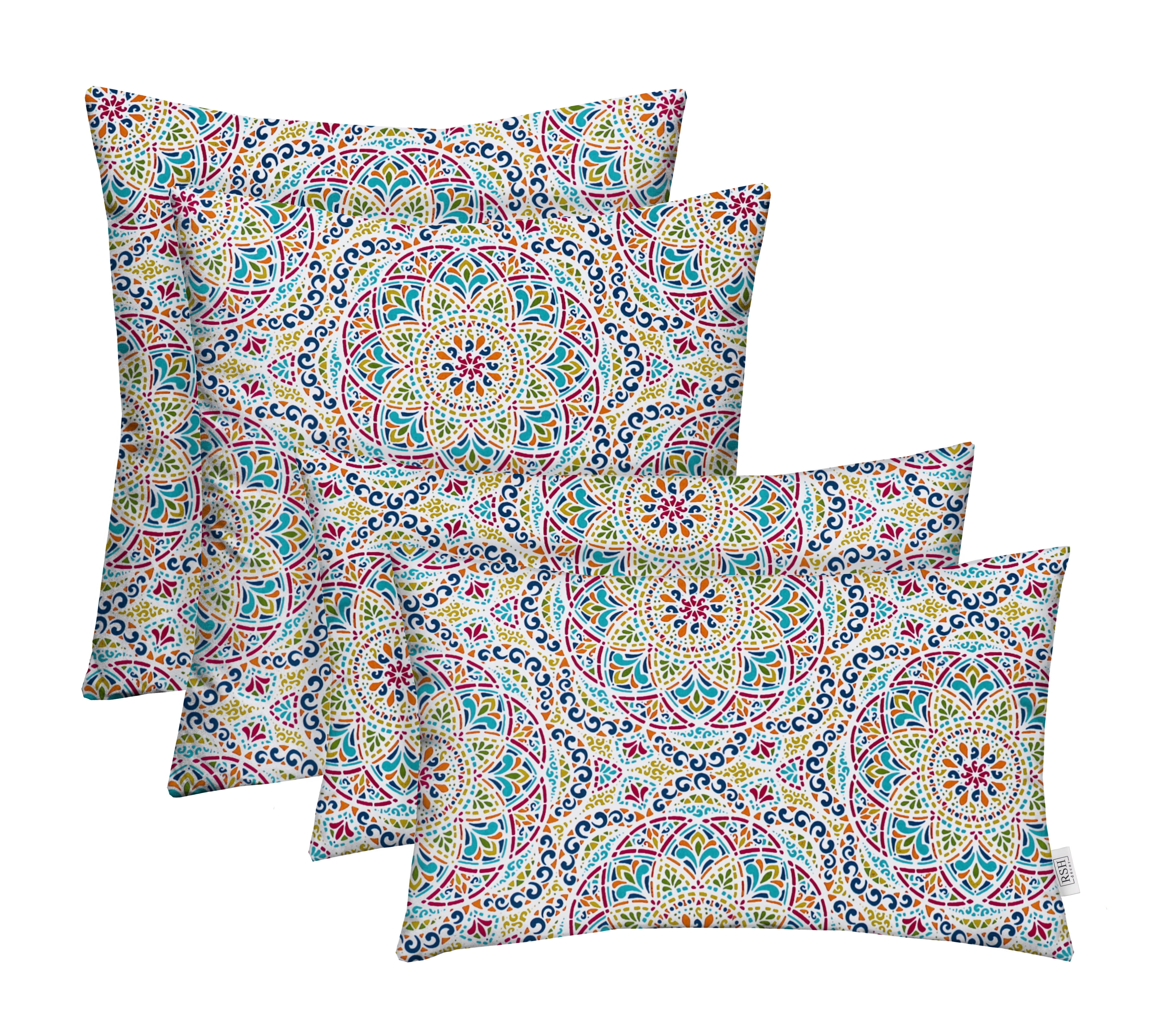 RSH Décor Indoor Outdoor Set of 4 Pillows Square and Lumbar Pillows, 17 ...