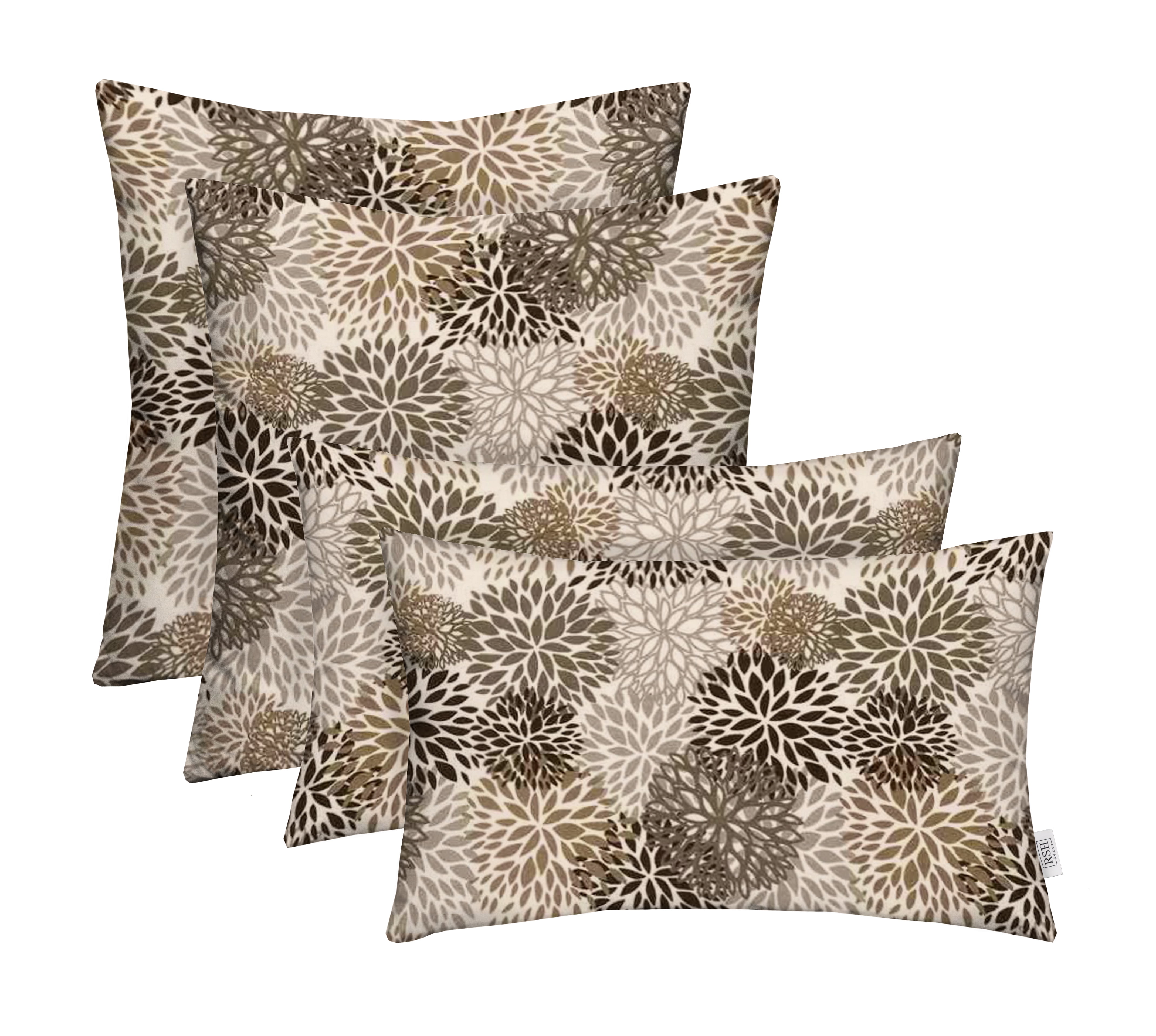 RSH Décor Indoor Outdoor Set of 4 Pillows Square and Lumbar Pillows, 20 ...