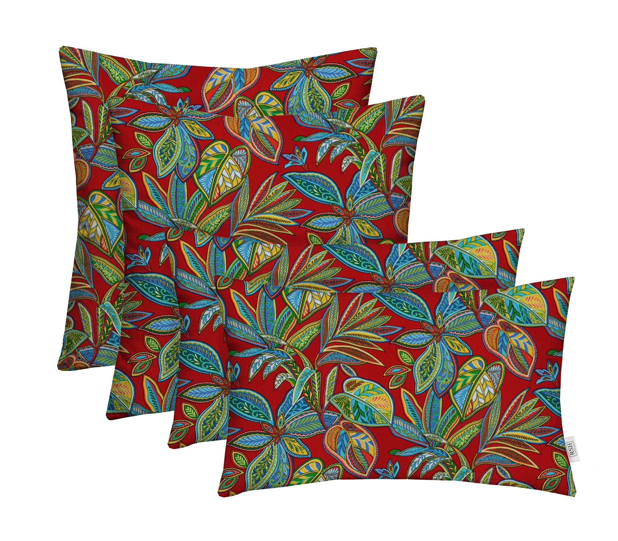 RSH Décor Indoor Outdoor Set of 4 Pillows Square and Lumbar Pillows, 20 ...