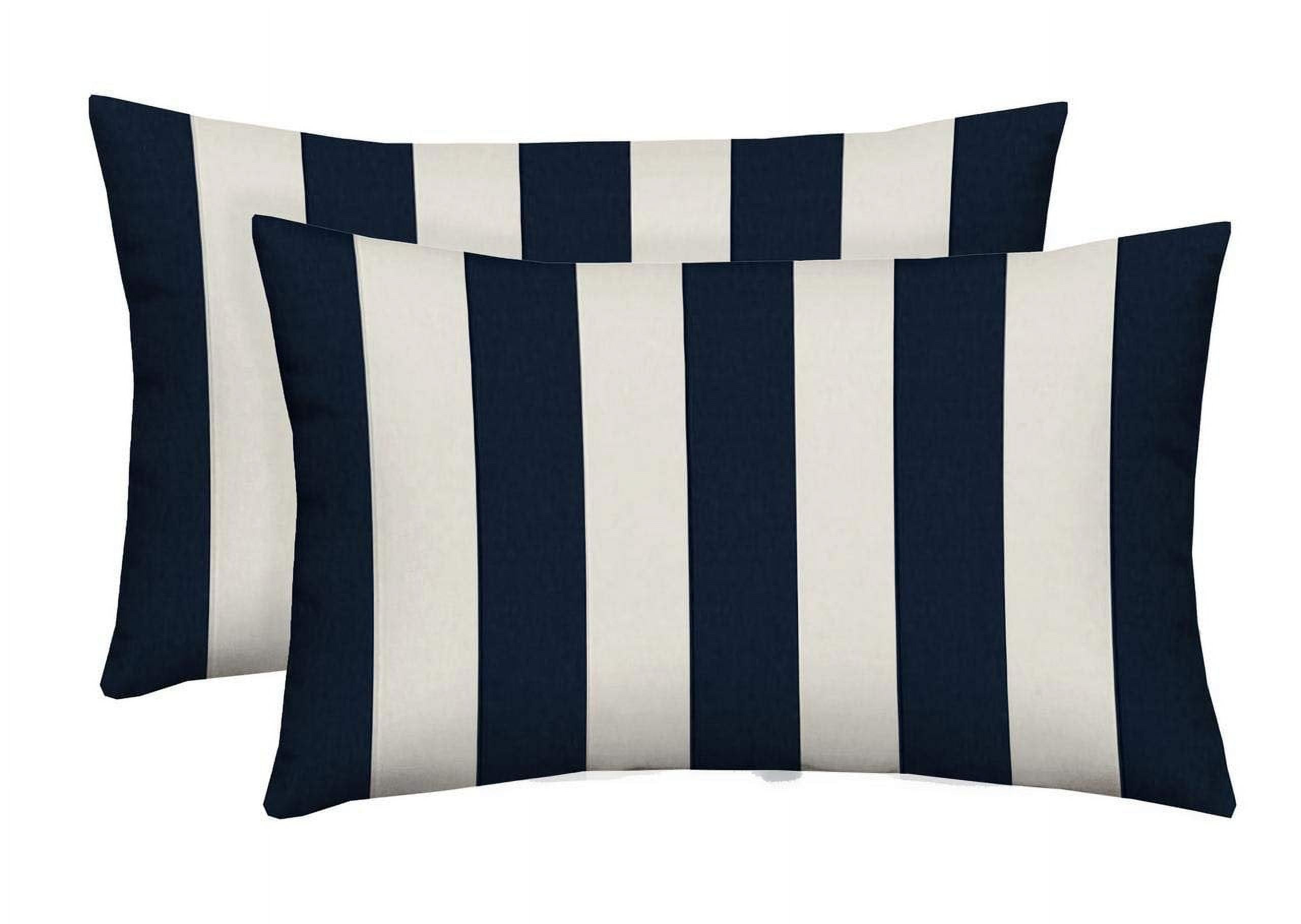 RSH DECOR 20 x 12 in Navy and White Striped Spun Polyester Support ...