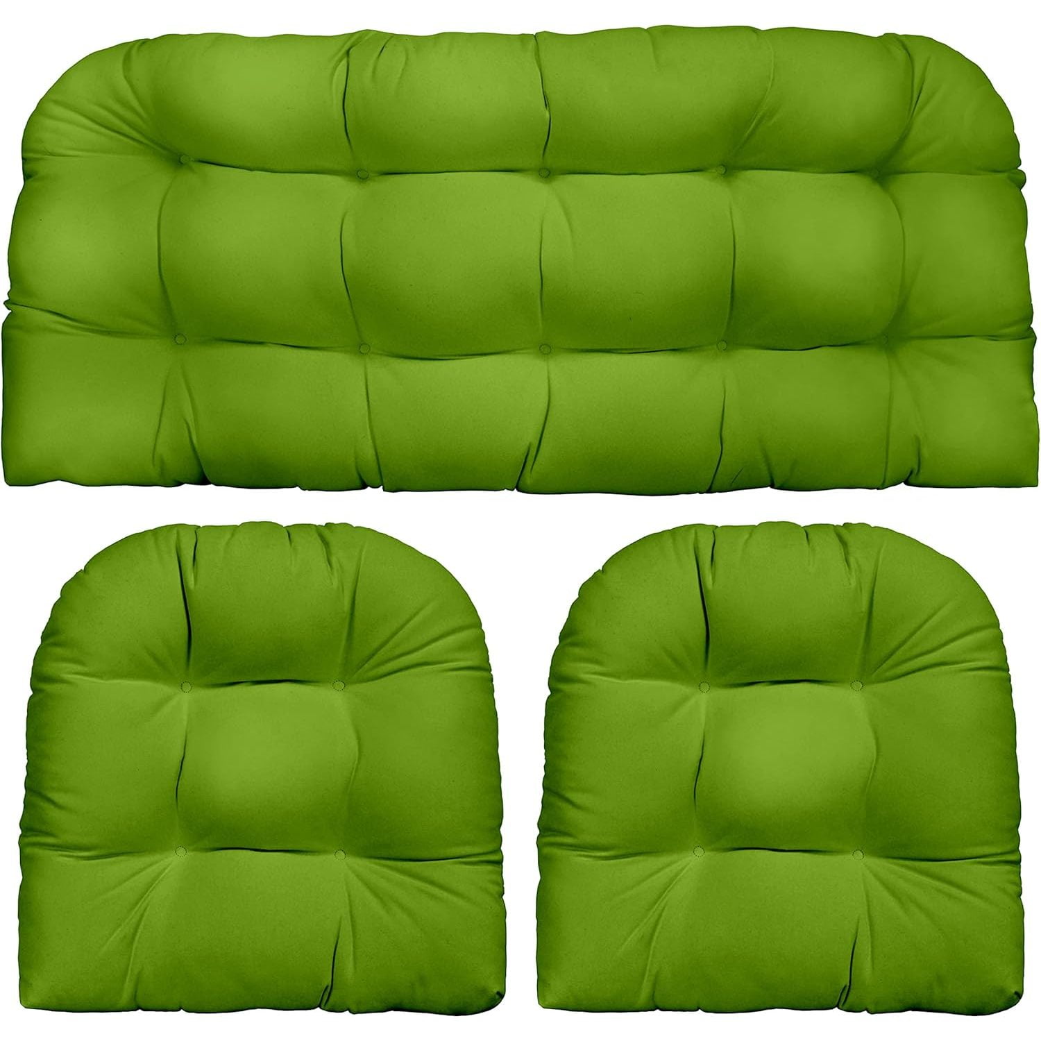 RSH DECOR: 3-Piece Wicker Tufted Cushion Set | 41” x 19" & 19" x 19 ...