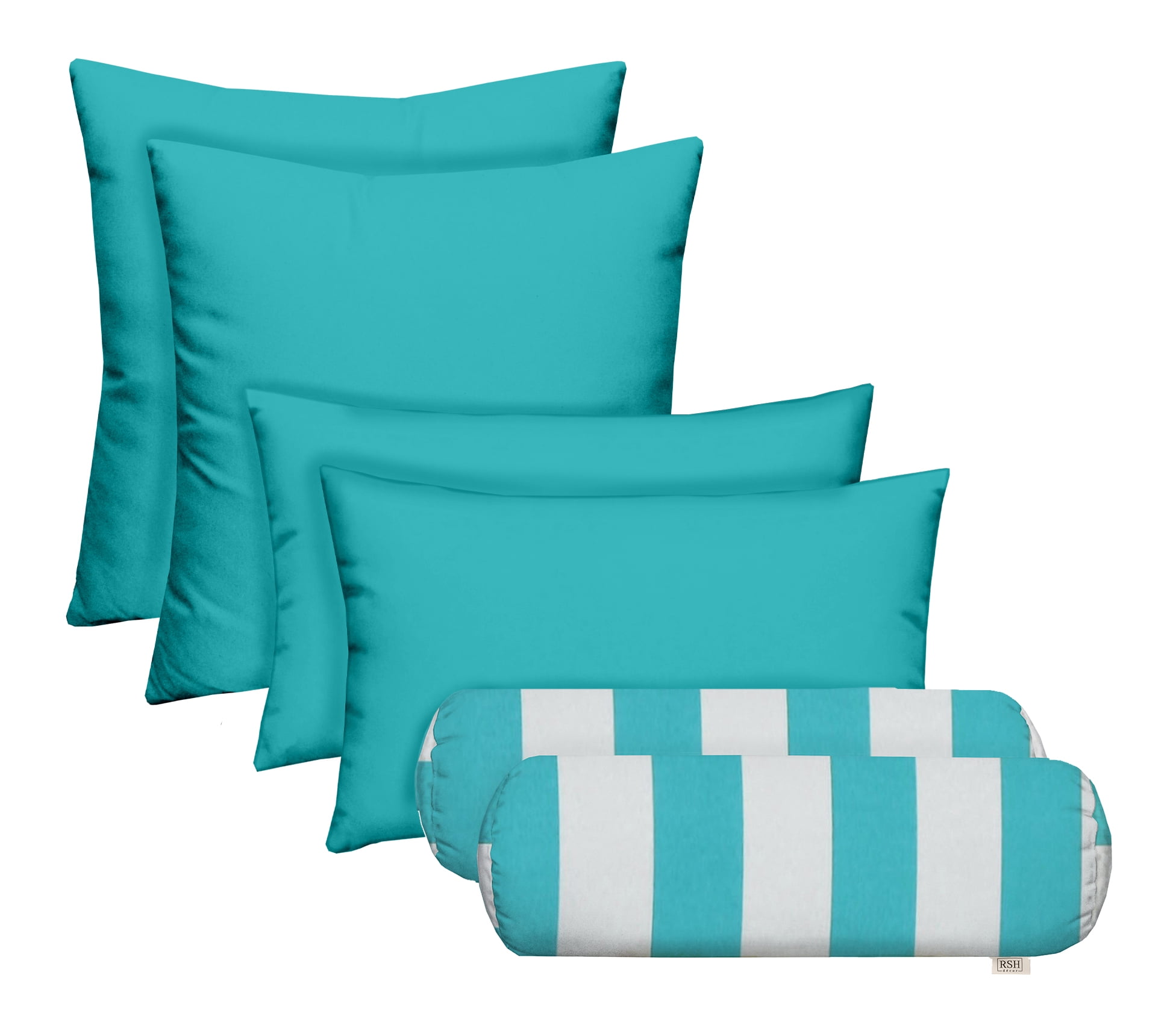 RSH DECOR: 6-Pack Pillow Set | All-Weather Spun Fabric | Square, Lumbar ...