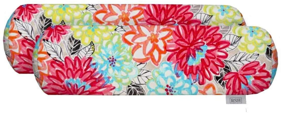 RSH Decor: 2 Neck Roll Bolster Pillows | Standard | All-Weather Spun ...