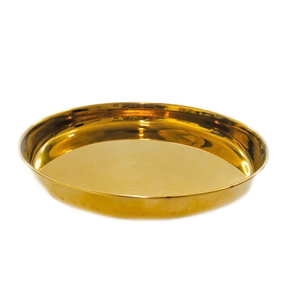 RSINC Copper Pooja Plate for Your Home Pooja Aarti Thali Gold Plated ...