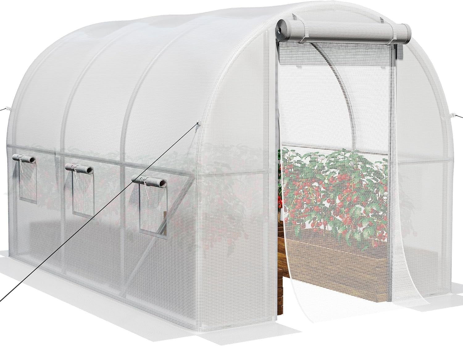 RSJH 10x6.5x6.5ft Greenhouses Large Walk-in Green House Heavy Duty ...