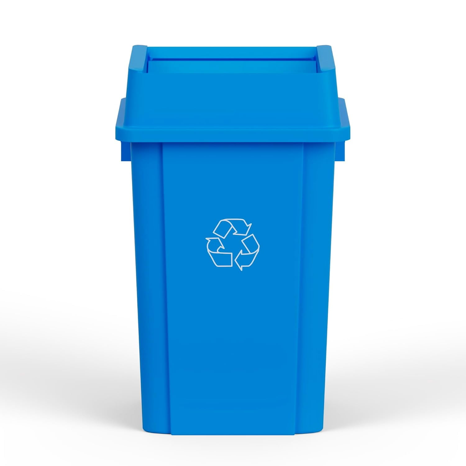 RSJH 19 Gallon Blue Square Commercial Trash Garbage Can with Lid ...