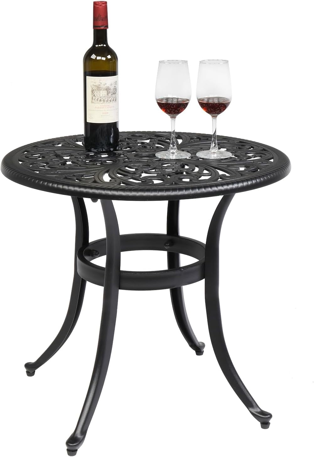 RSJH 23.6" Cast Aluminum Round Patio Table with Umbrella Hole - All ...
