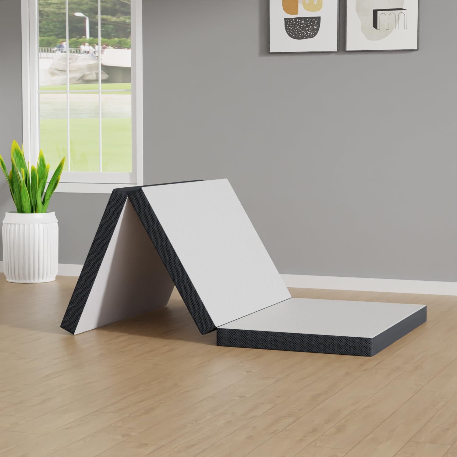 RSJH 3 inch Folding Mattress Tri Fold Memory Foam Mattress Topper ...