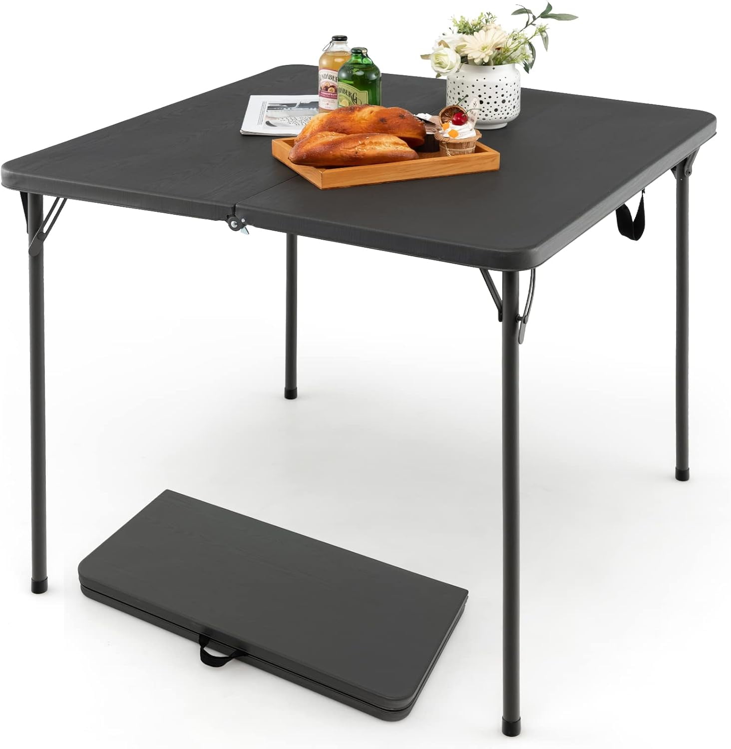 RSJH 34" Square Folding Card Table, Foldable Plastic Folding Tables ...