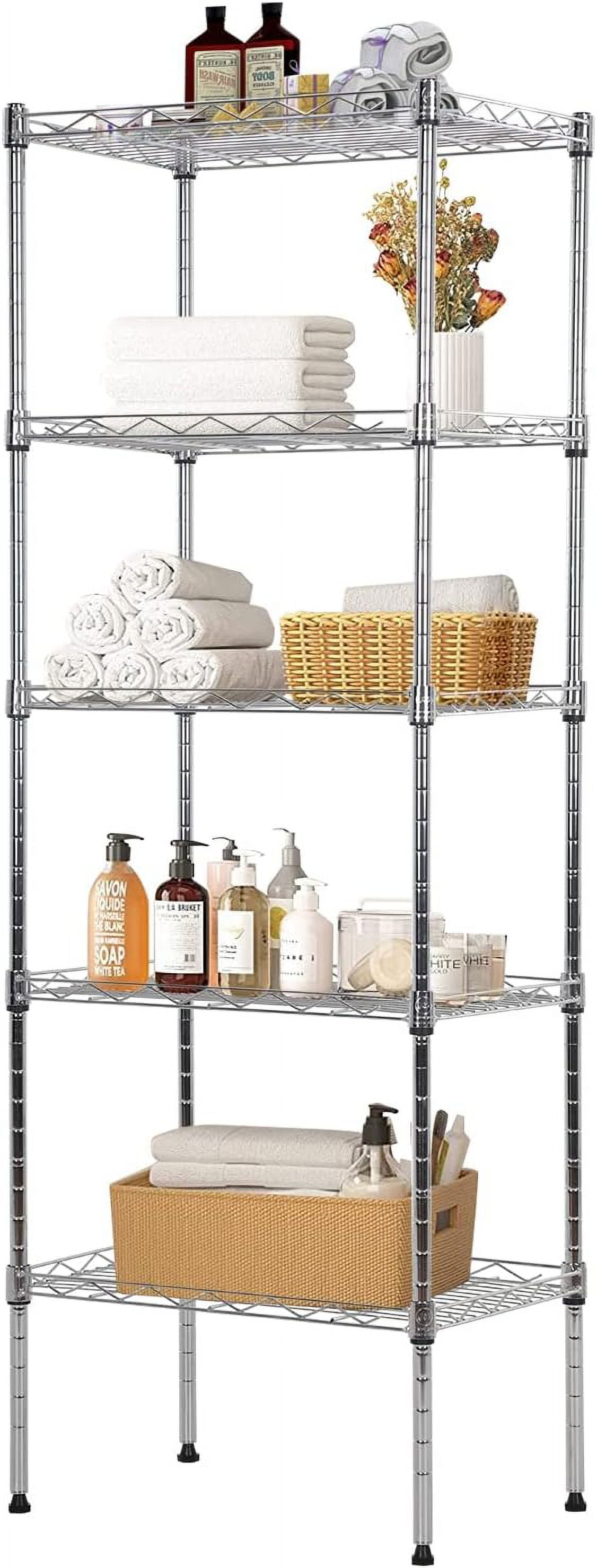 RSJH 5 Wire Shelving Unit Adjustable Storage Shelf Metal Storage Rack ...