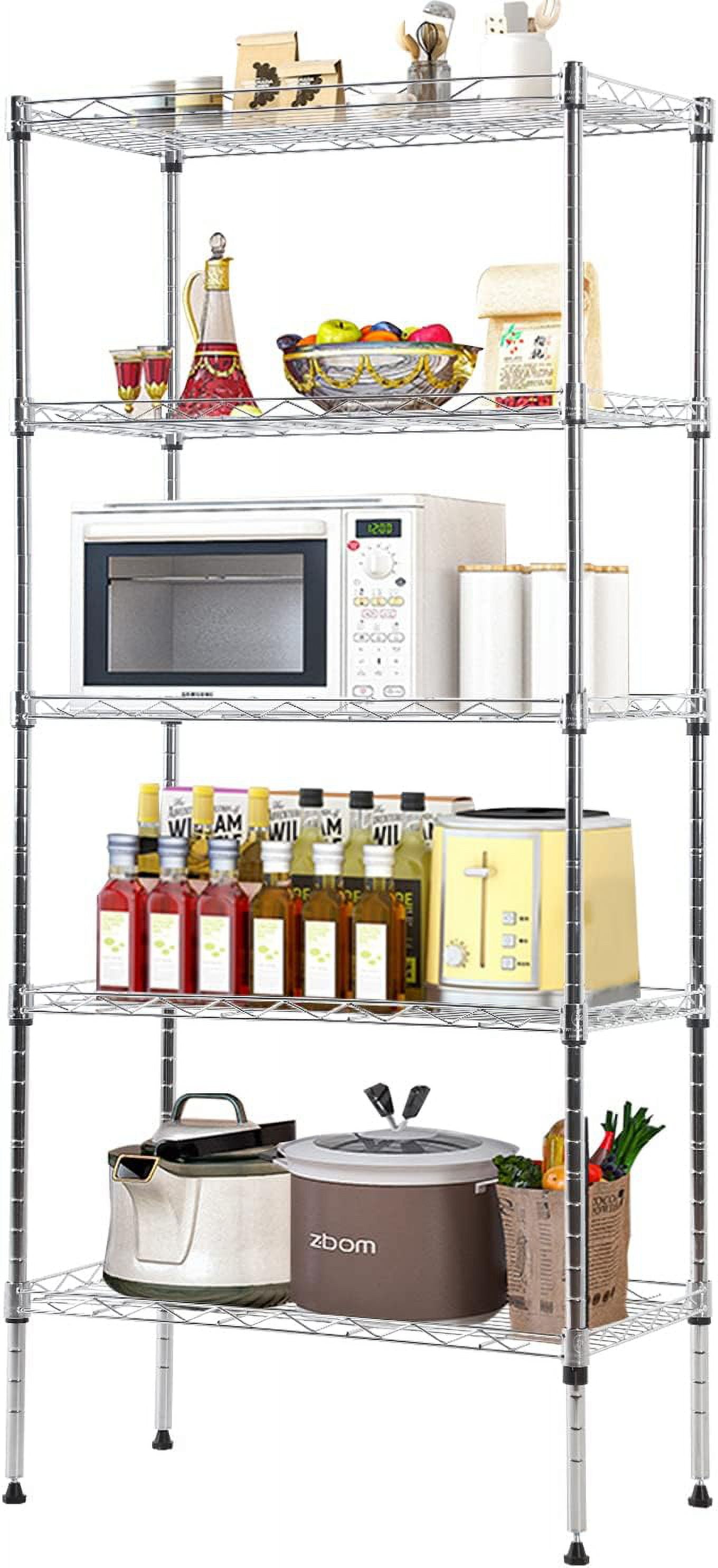 RSJH 5 Wire Shelving Unit Storage Shelf Adjustable Heavy Duty Shelf ...