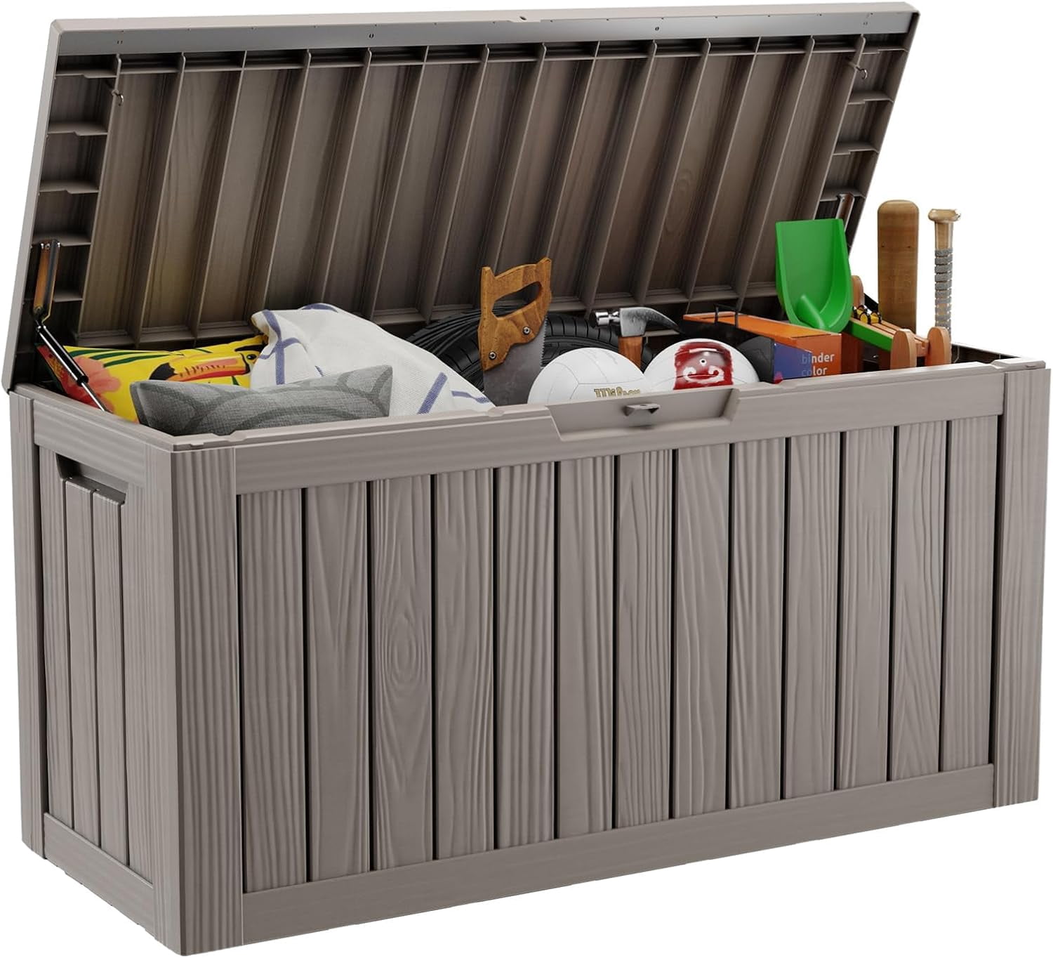 RSJH 80 Gallon Outdoor Storage Box Waterproof, UV Resistant Resin Deck ...