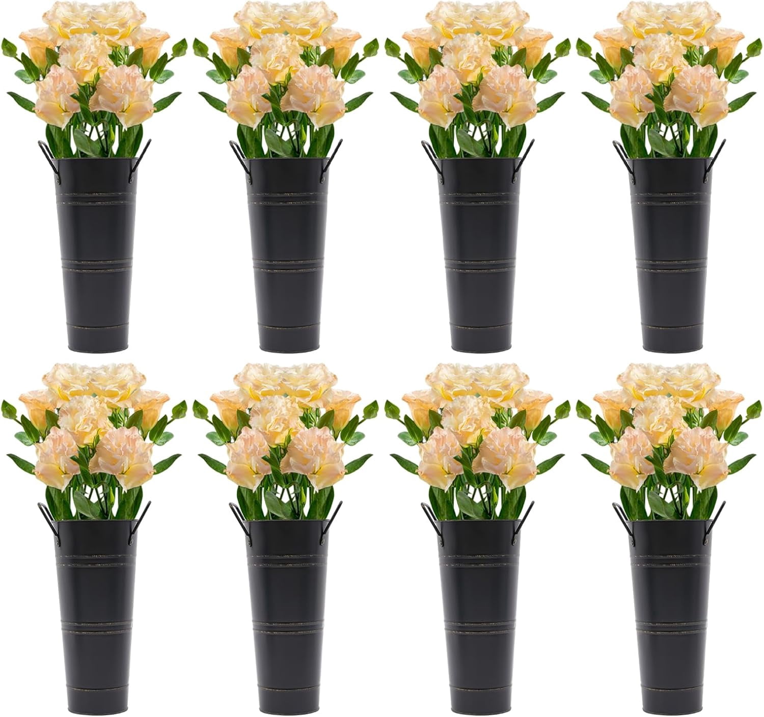 RSJH 8PCS Metal Vases, Galvanized Bucket Flower Bar Flower Vases ...