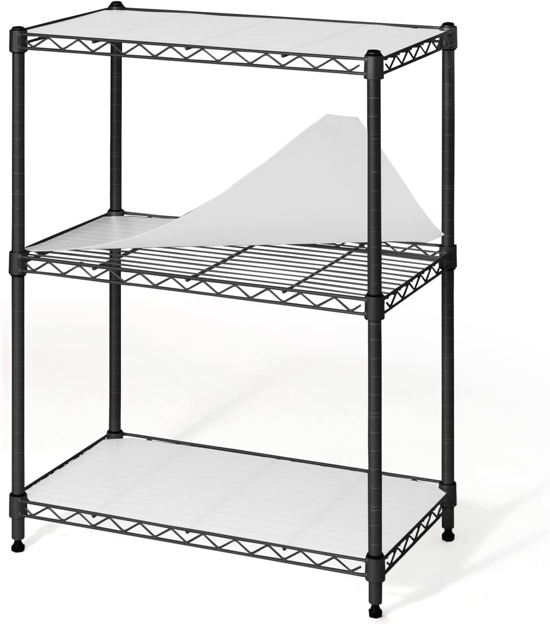 RSJH Adjustable Height Wire Shelving Unit w/Liner, Basement Storage ...