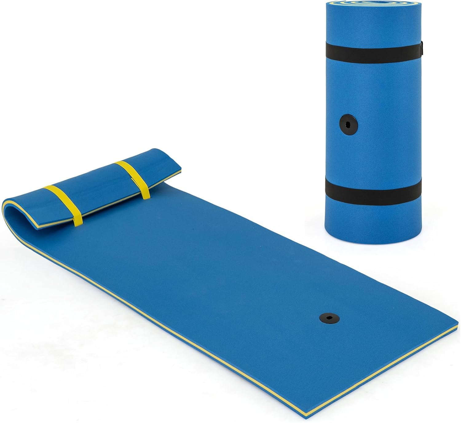 RSJH Floating Water Mat Pad, Lily Pad with Rolling Pillow Design ...