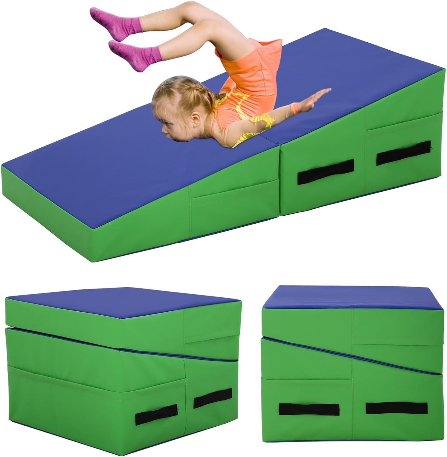 RSJH Gymnastics Mat 34”X24”X14” Incline Tumbling Mats for Home Gym ...