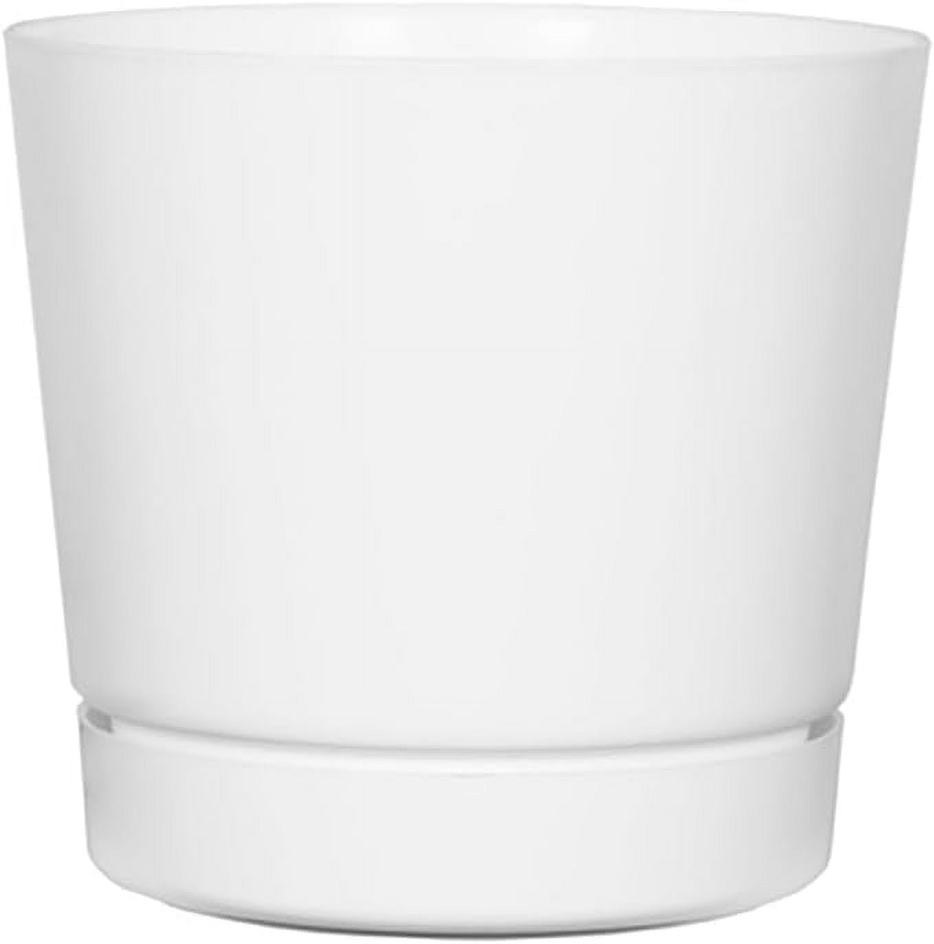 RSJH Indoor and Outdoo Full Depth Round Cylinder Pot, Glossy White, 8 ...