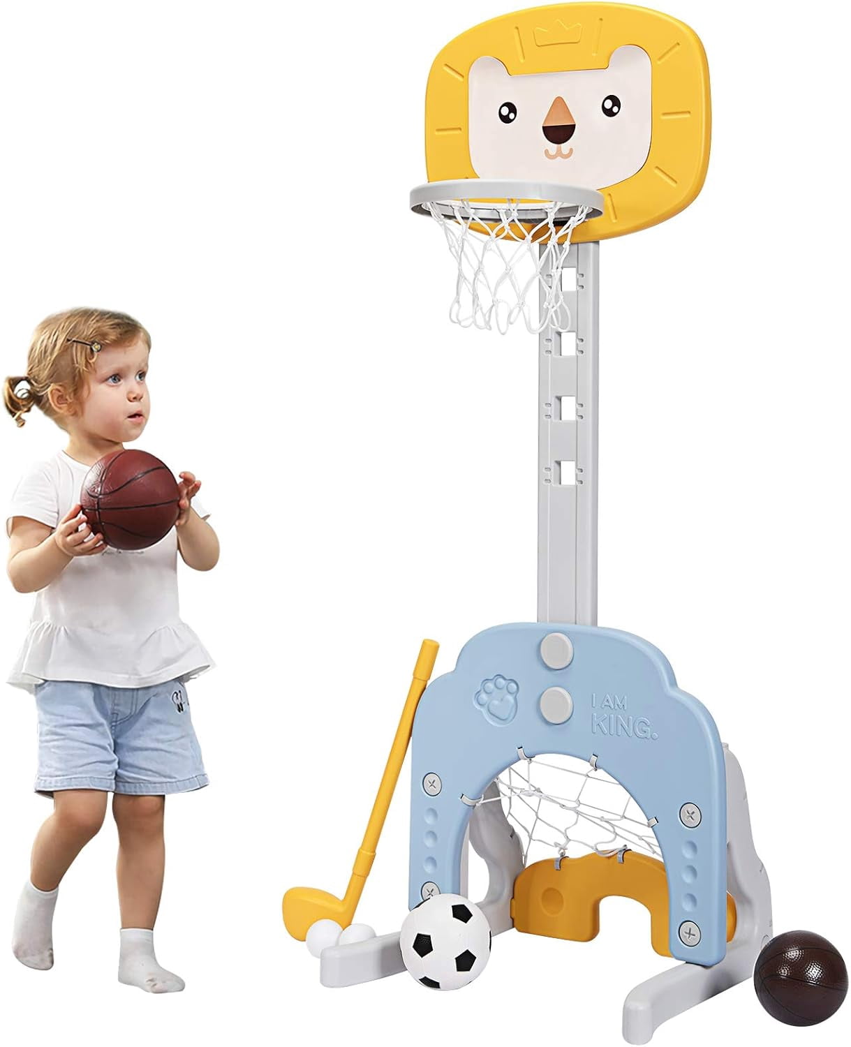 RSJH Kids Basketball Hoop, Toddler Sports Activity Center w/ 5 ...