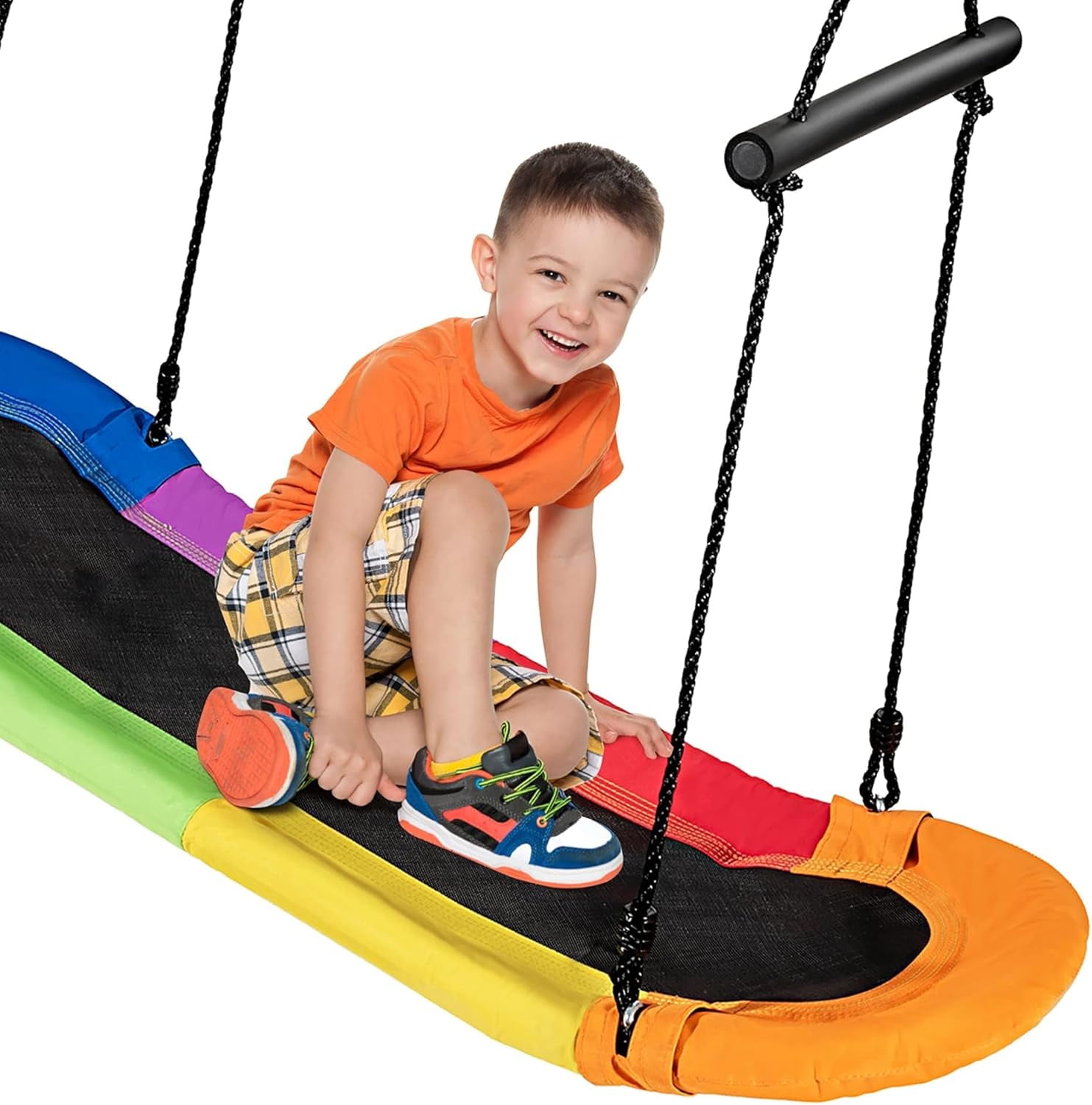 RSJH Surfing Tree Swing,Platform Swing with Soft Handles and Adjustable ...