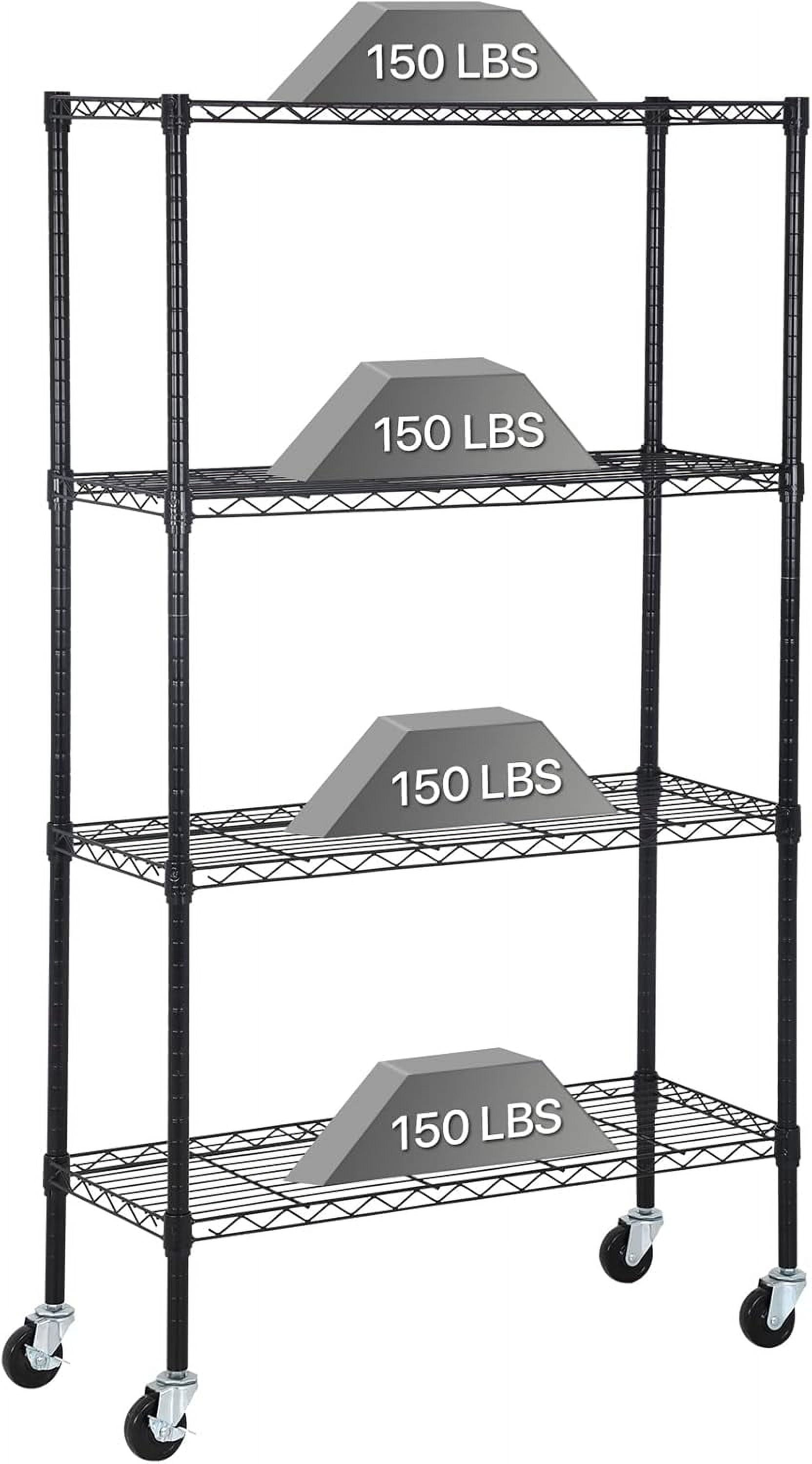RSJH Wire Shelving Unit 36''L×14''W×62''H NSF Metal Storage Shelves 4 ...