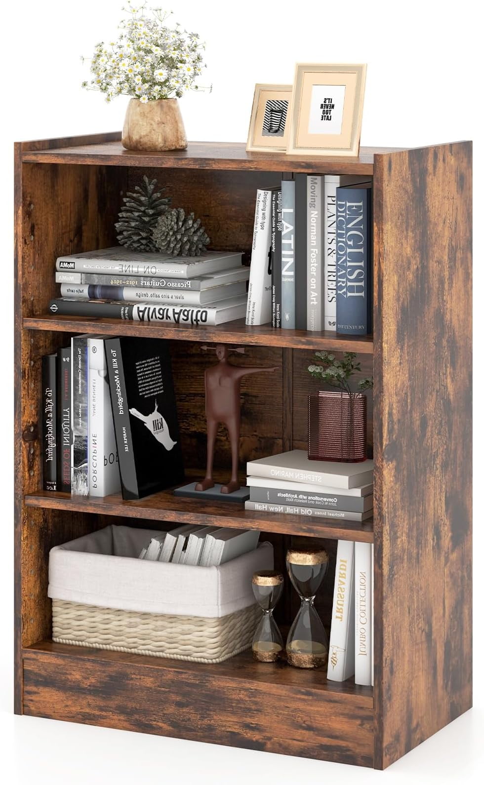 RSJIWOGZ 3 Bookcase Modern Book with Adjustable Shelves Cubical ...