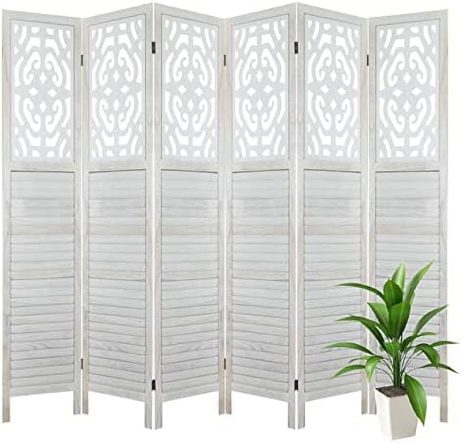 RSJIWOGZ 4 Panel Room Dividers Fully Assembled 5.6Ft Carved Room ...