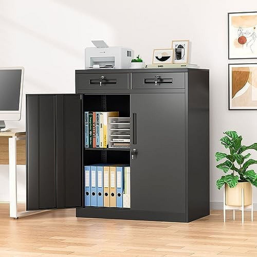 RSJIWOGZ Metal Cabinet 72\u201D Black Tool Steel Locking Cabinet with ...