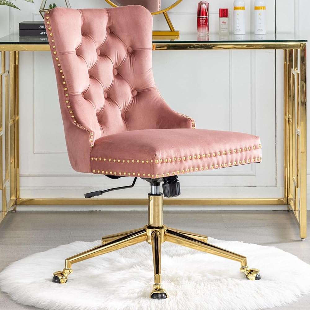 RSJIWOGZ Office Chair Adjustable Wheels Artificial Rabbit Fur Home ...