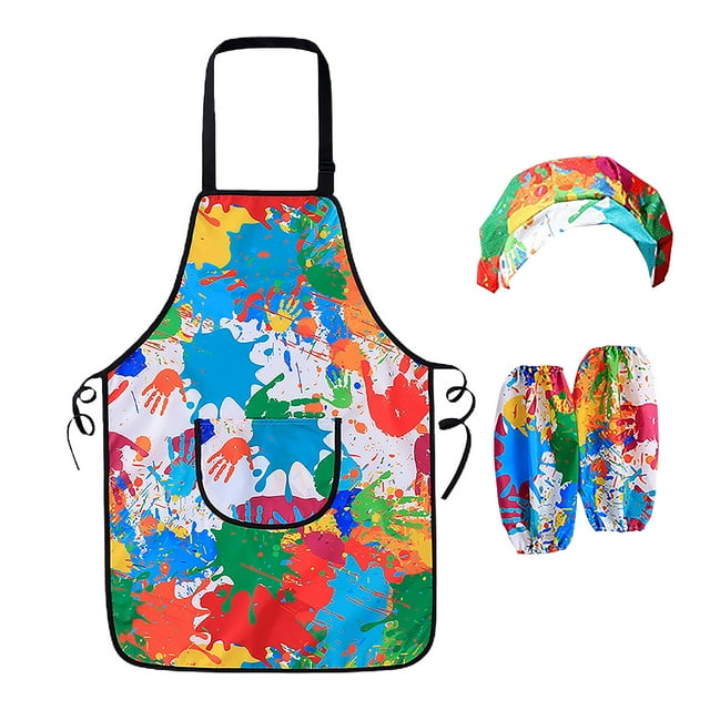 RSJM Kids Painting Apron,Waterproof Toddler Apron with Sleeve and Hat ...