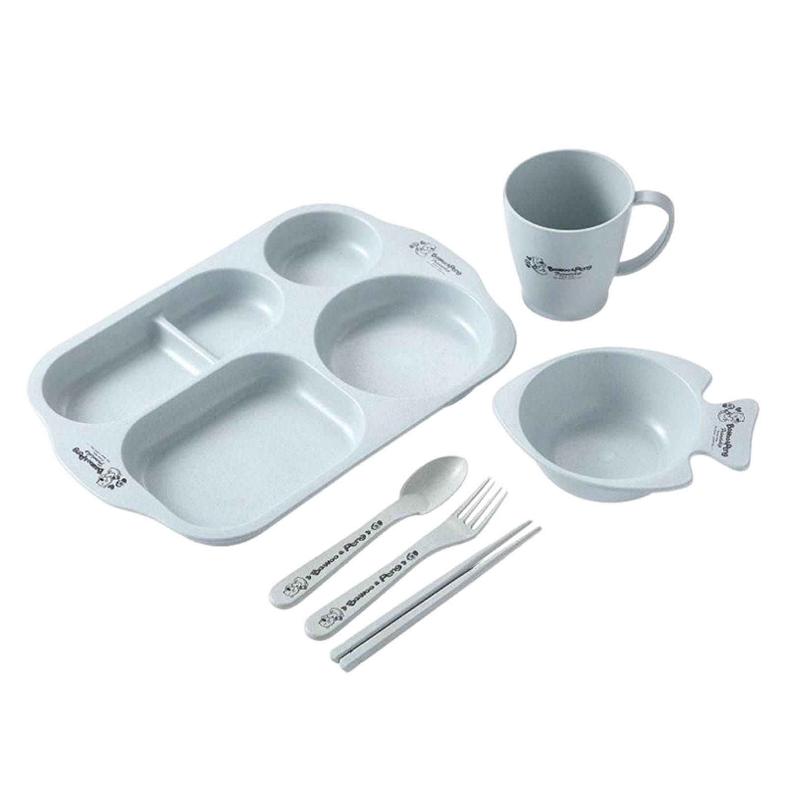 RSKK 6-Piece Home Split Plate Set, Durable White Porcelain Dinner ...